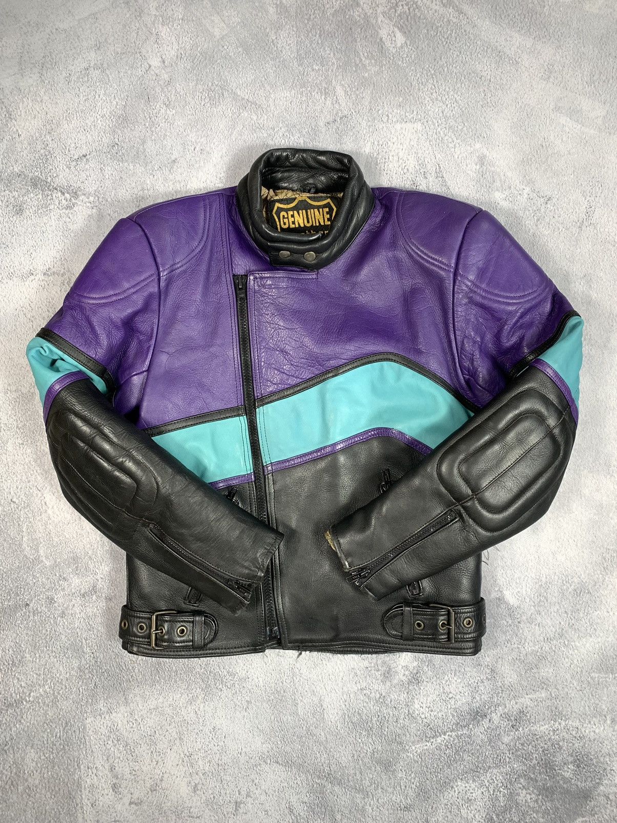 Vintage Vintage 90s Leather racing motorcycle biker jacket kadoya M ...