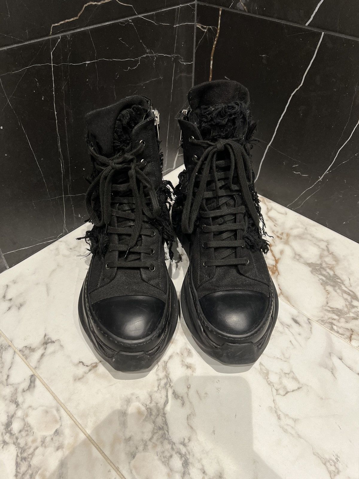 Rick Owens × Rick Owens Drkshdw Rick Owens Ramones Abstract Distressed ...