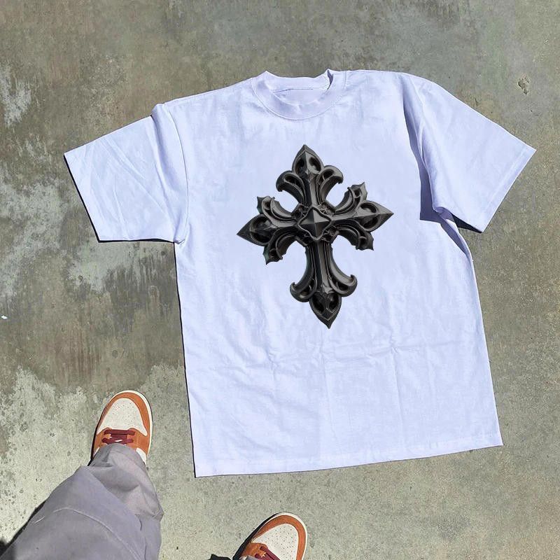 Japanese Brand × Streetwear White Gothic Cross Tee Shirt | Grailed