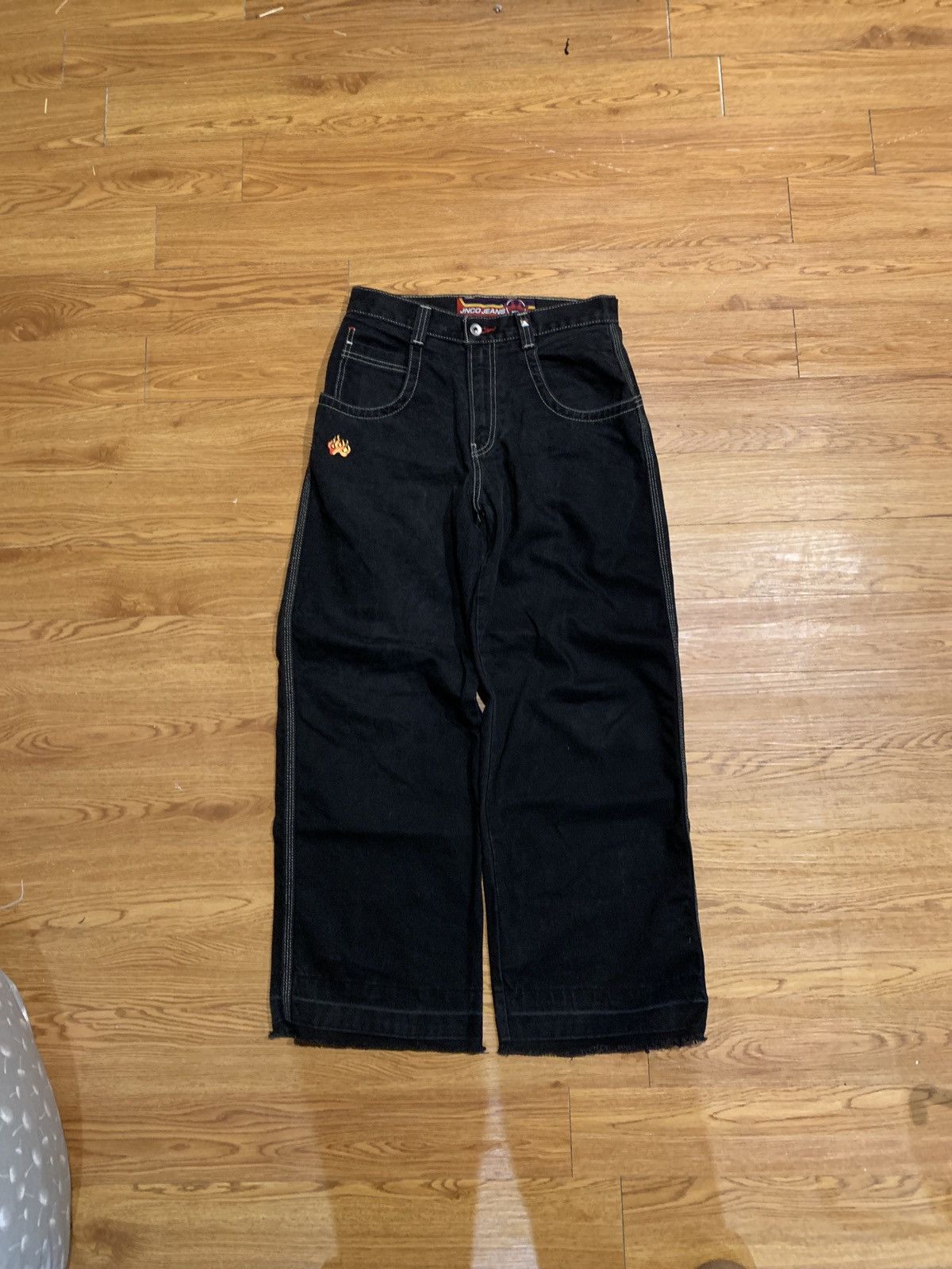 Jnco baggy black vintage 90’s jnco flame jeans | Grailed