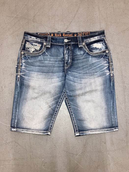 Rock Revival CRAZY Y2K ROCK REVIVAL LIGHT WASH OPIUM STUDDED JORTS ...