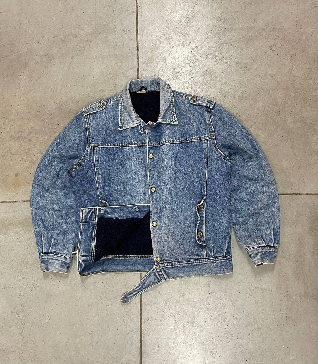 Denim Jacket × Lee × Vintage Rare Vintage Lee Jacket Sherpa Denim Biker ...