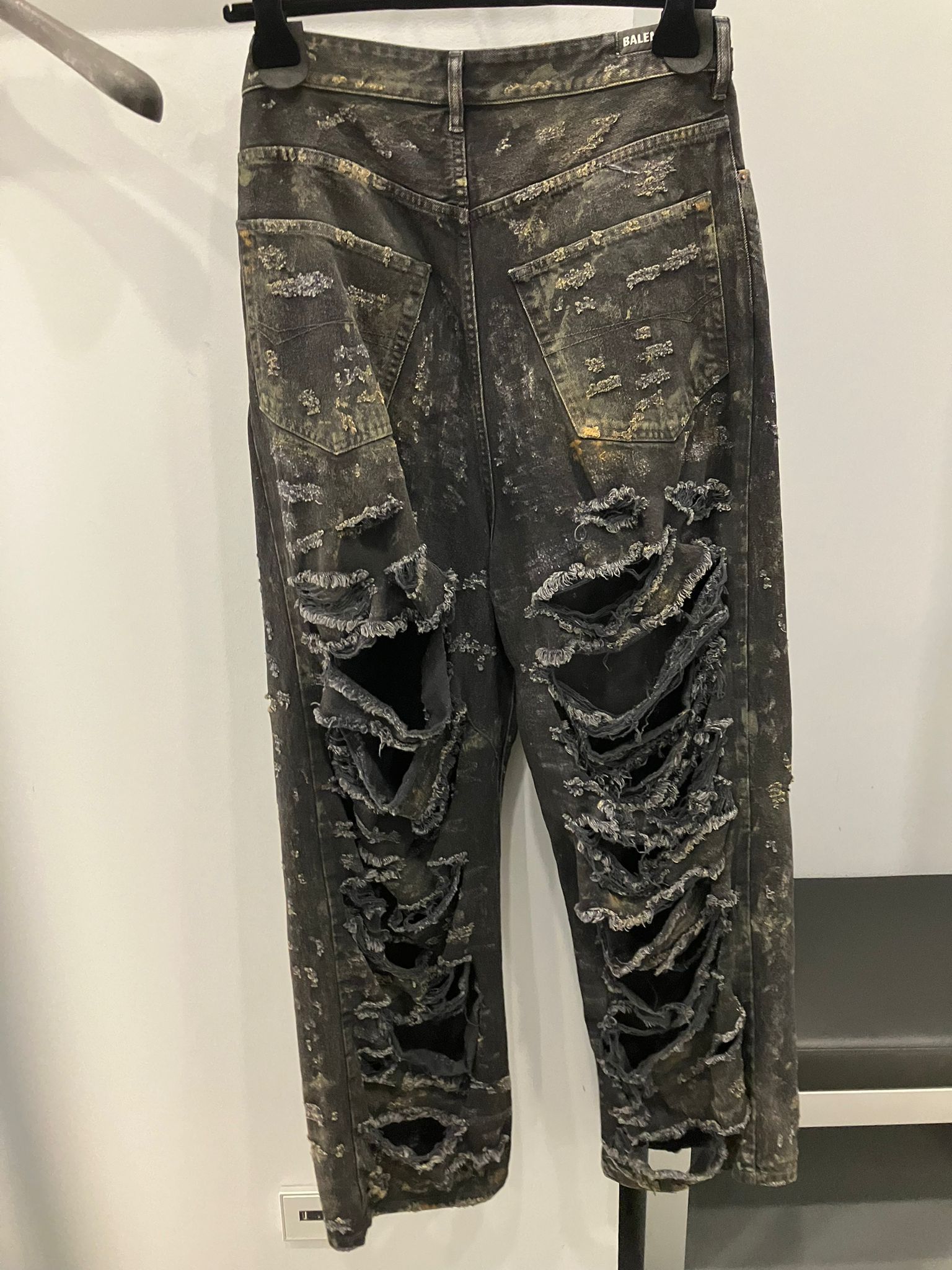 Balenciaga o1loc1c1124 745248 Super Destroyed Baggy Pant in Black | Grailed