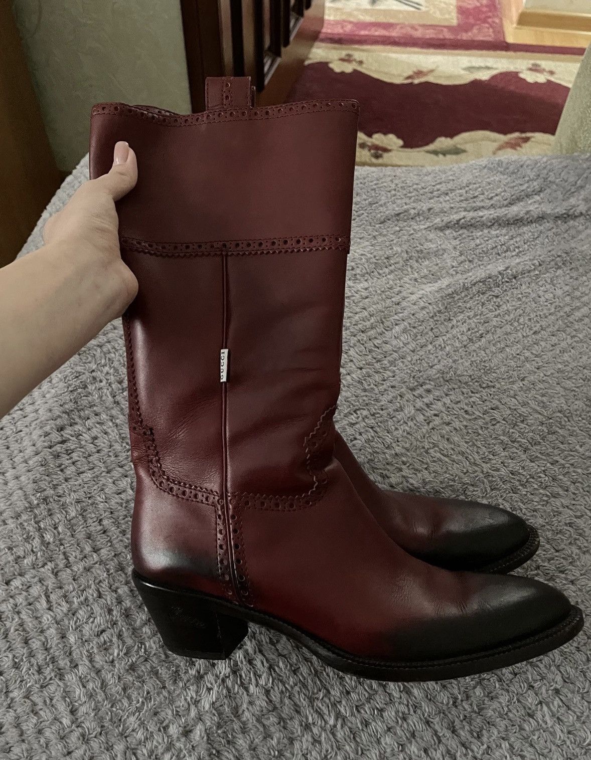 Gucci × Tom Ford × Vintage *sz37.5*GUCCI Ombre Cowboy Western Boots ...