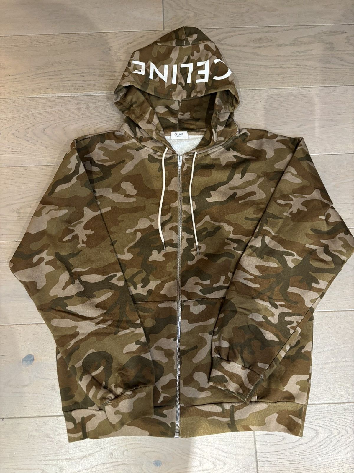 Celine Celine desert Camo logo zip up hoodie dancing kid | Grailed