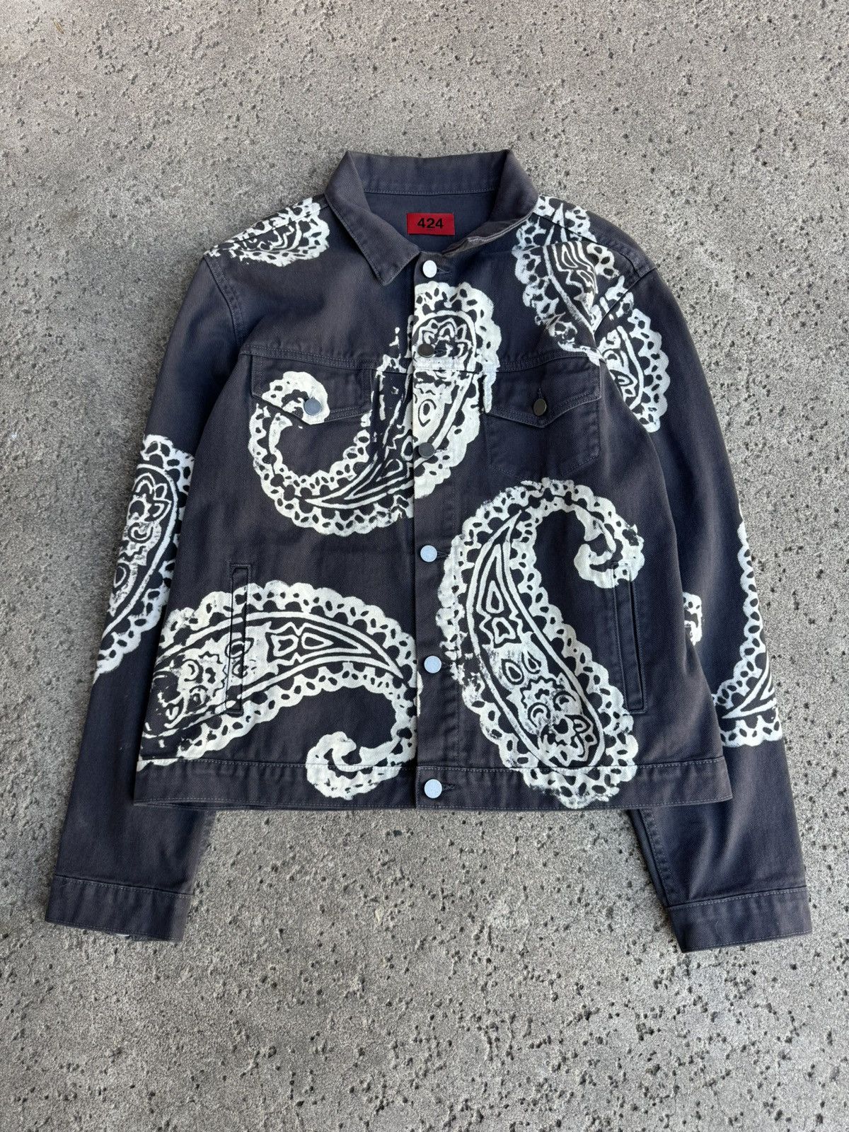 424 On Fairfax 424 Bandana Paisly Denim Jacket | Grailed