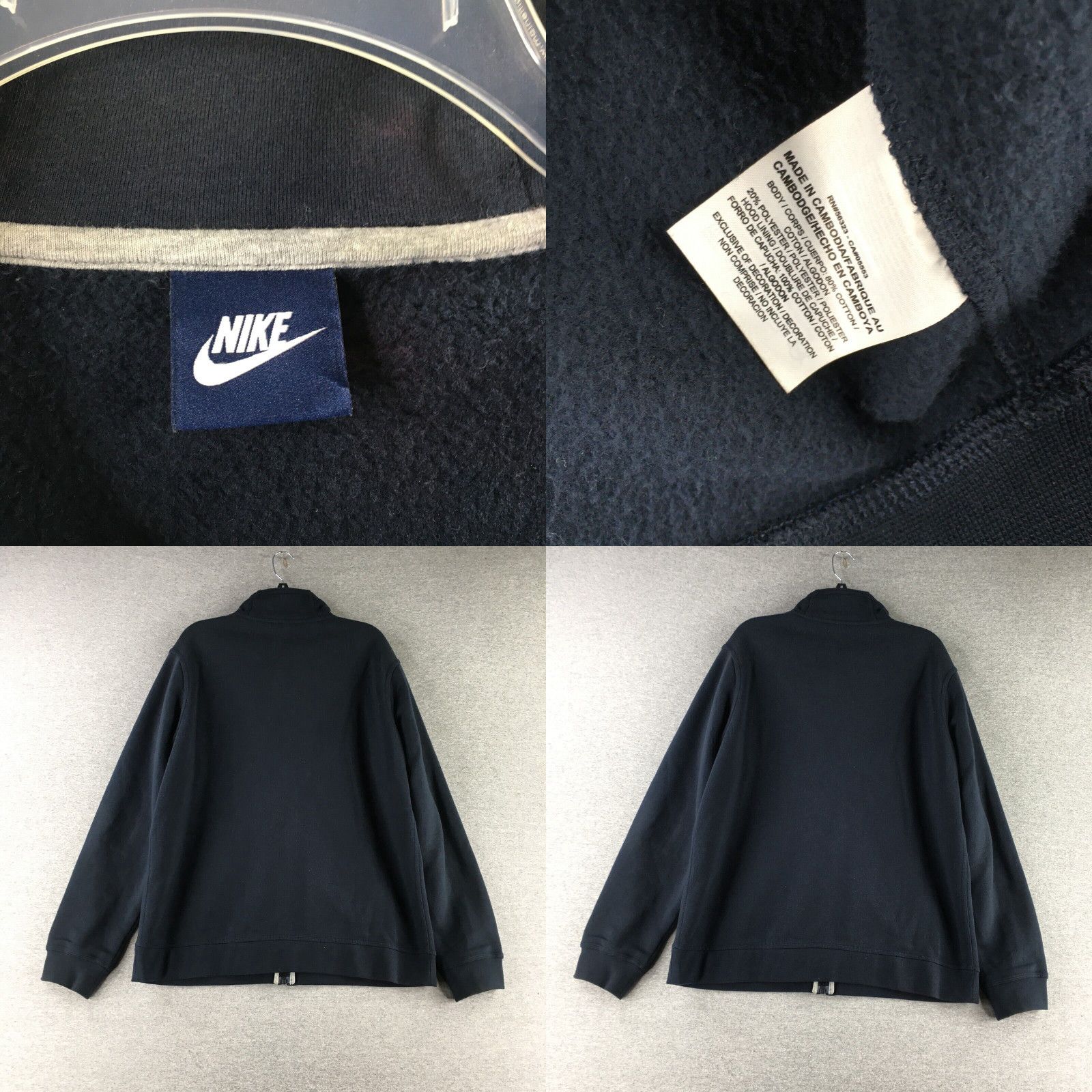Nike Vintage Nike Sweater Mens Extra Large Black White Swoosh Full Zip ...