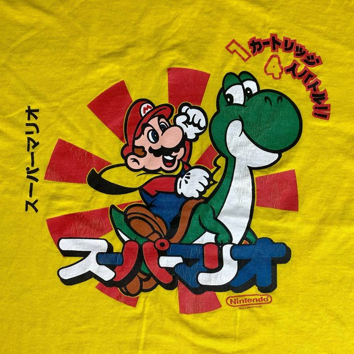 Nintendo Mario Japanese Kanji Yellow Shirt | Grailed