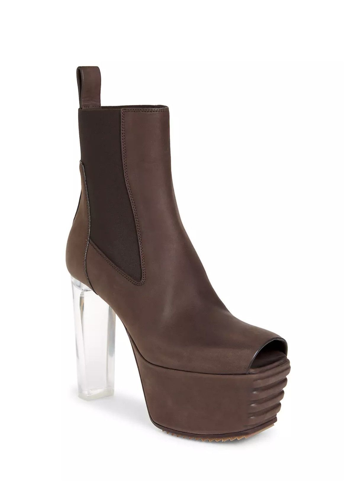 Rick Owens Rick Owens Peep-Toe Leather Heel Boots | Grailed