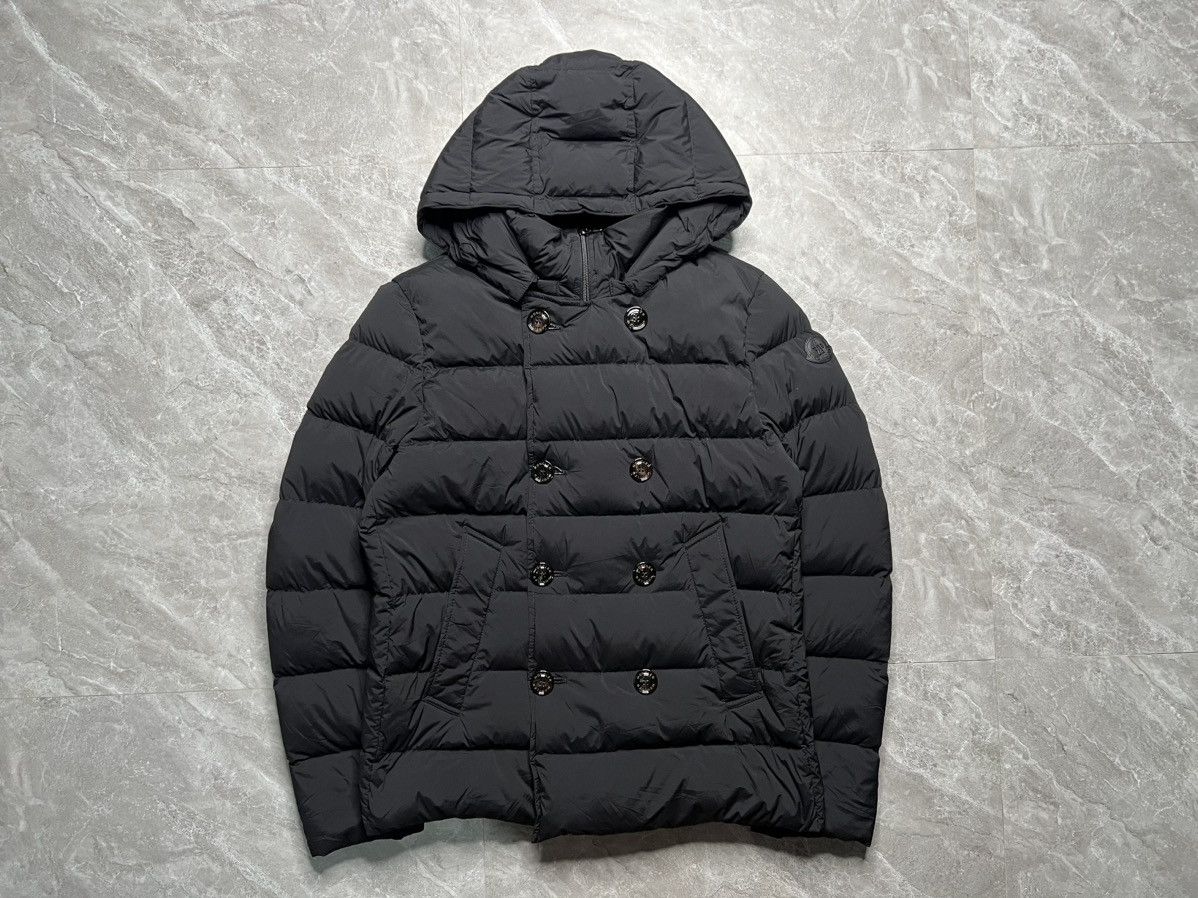 Moncler Moncler Loirac Double Breasted Down Jacket (Leather Patch ...