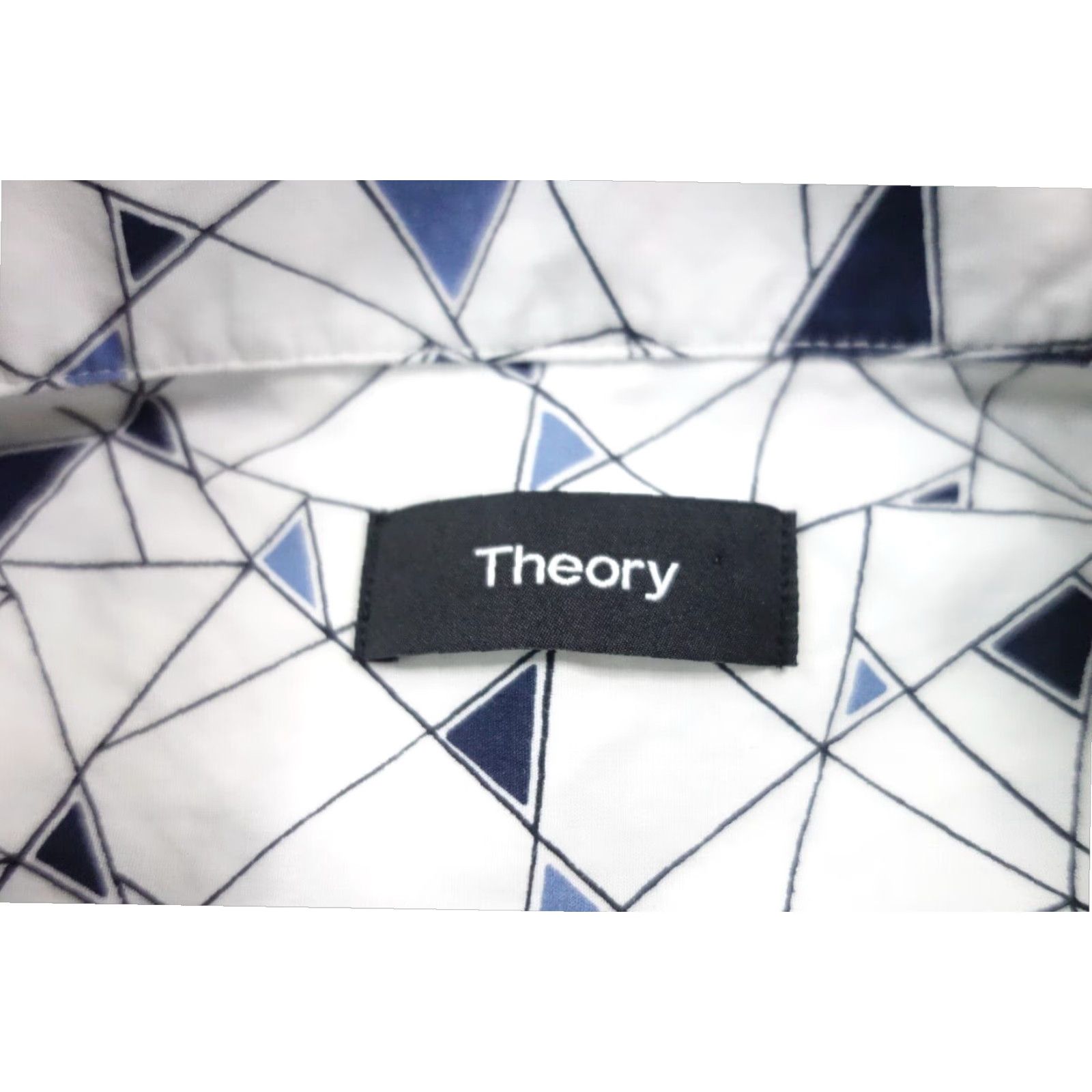 Theory Theory Mens Extra Large XL White Button Up Shirt Geometric Short Sleeve | Grailed