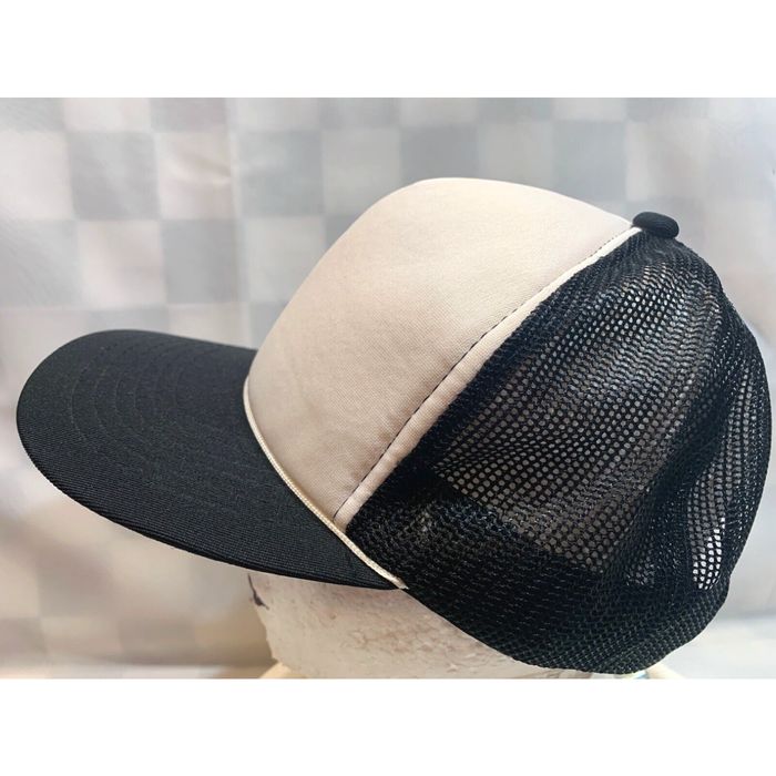 Vintage YUPOONG Blank Black White Trucker Thin Rope Snapback Adult Cap ...