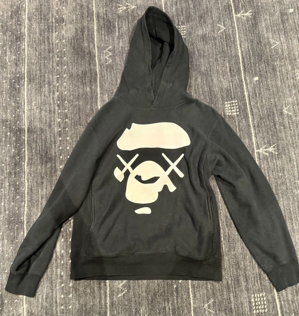 Bape × Kaws Bape X Kaws Collab Hoodie (Black) | Grailed