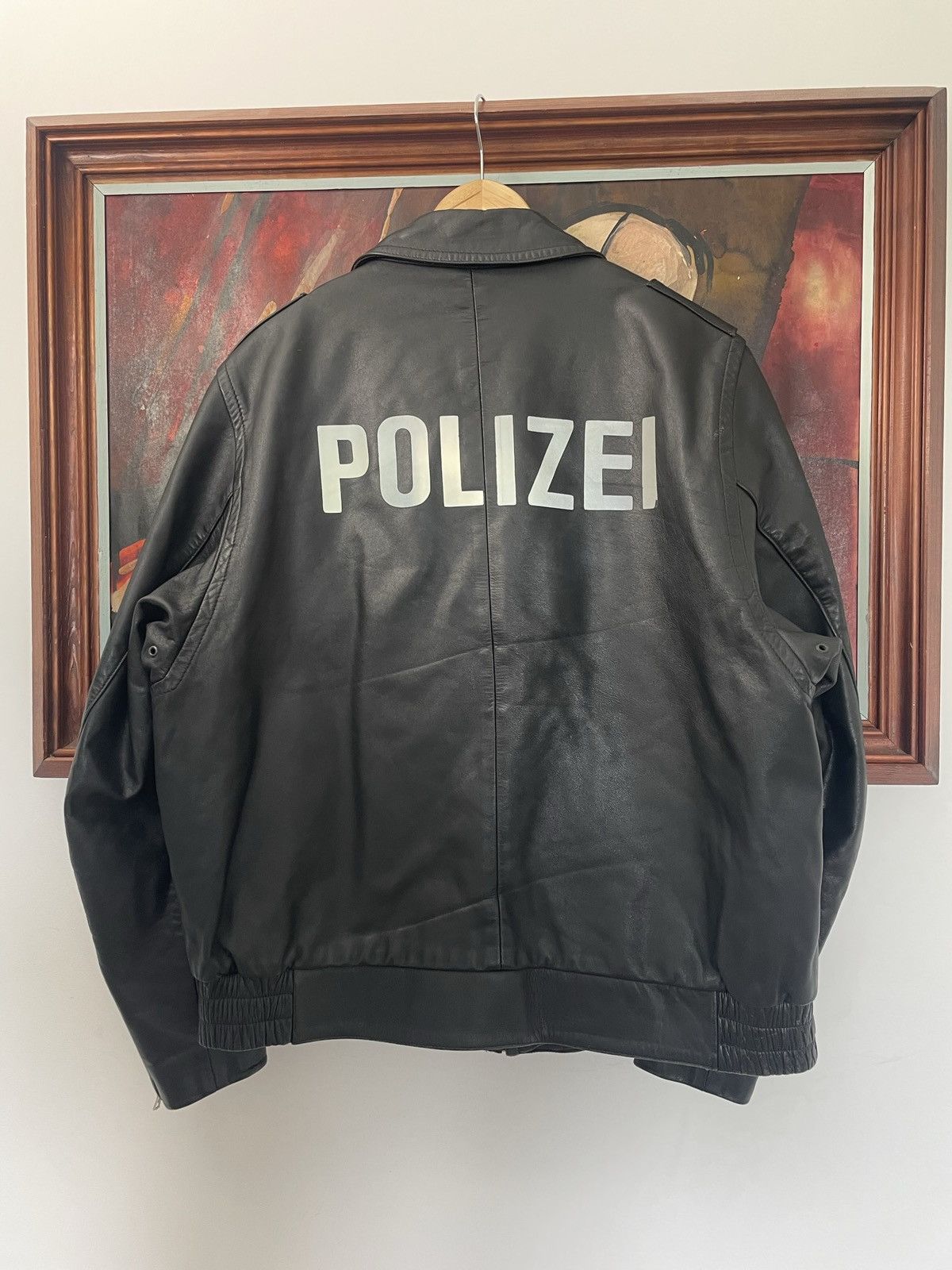 Leather Jacket × Police × Vintage Polizei Vintage OG German Leather ...