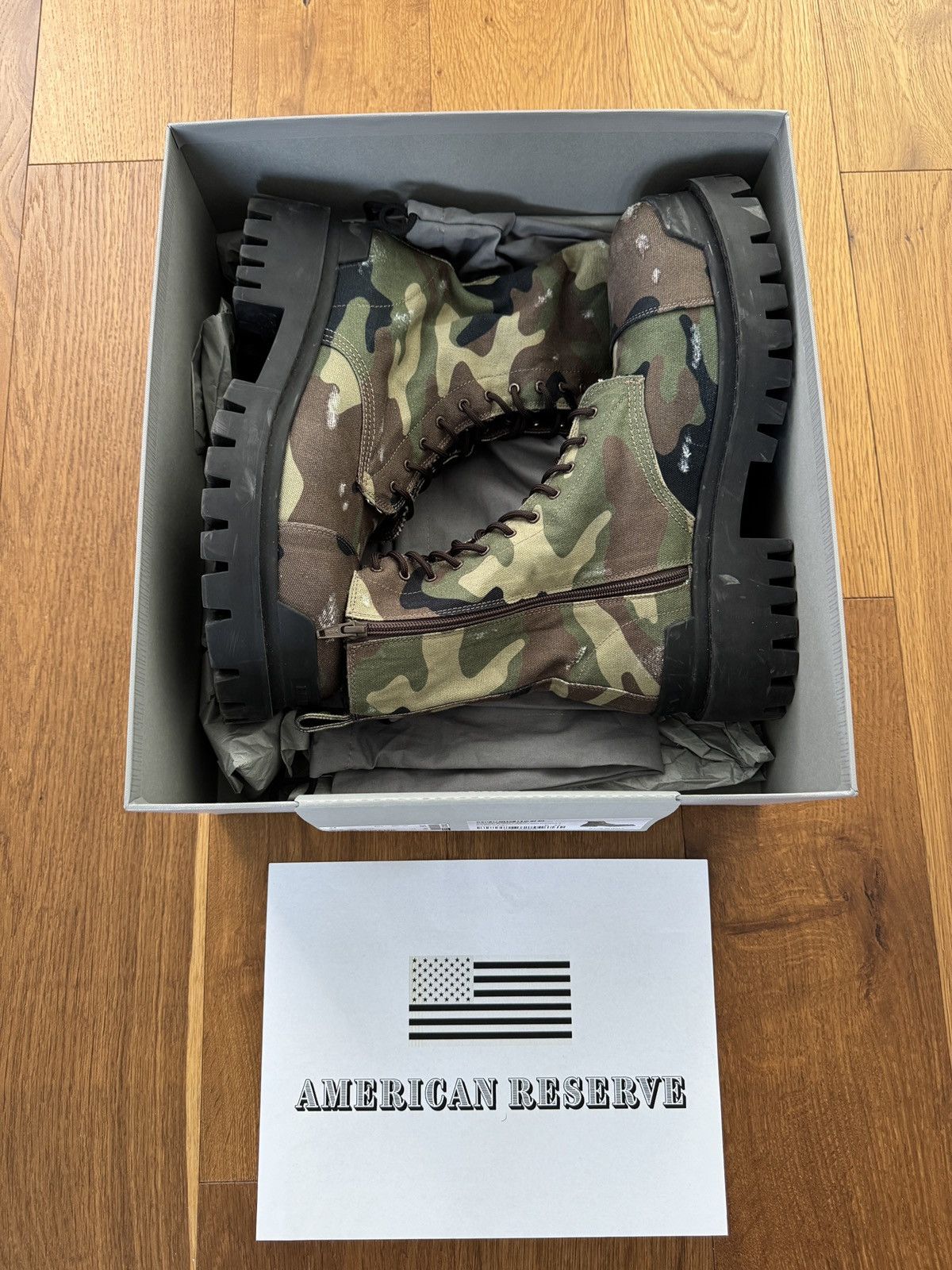 Balenciaga BALENCIAGA CAMO STRIKE BOOTS | Grailed