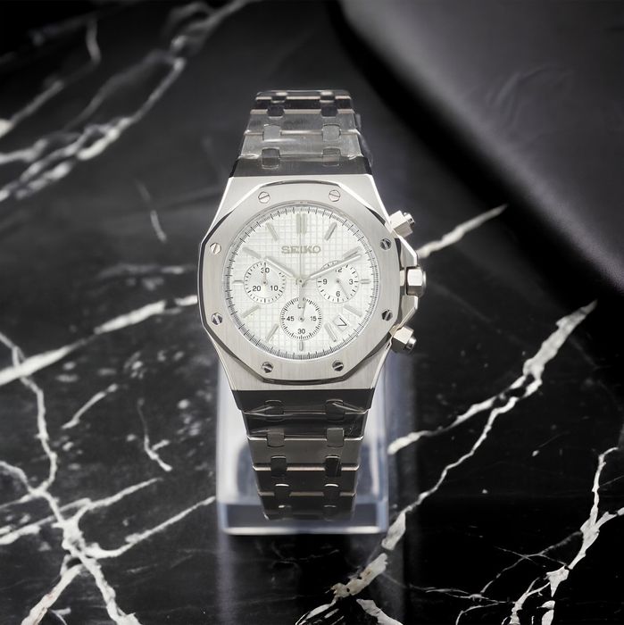 Seiko Seiko Mod Royal Oak Chronograph Watch Stainless Steel | Grailed