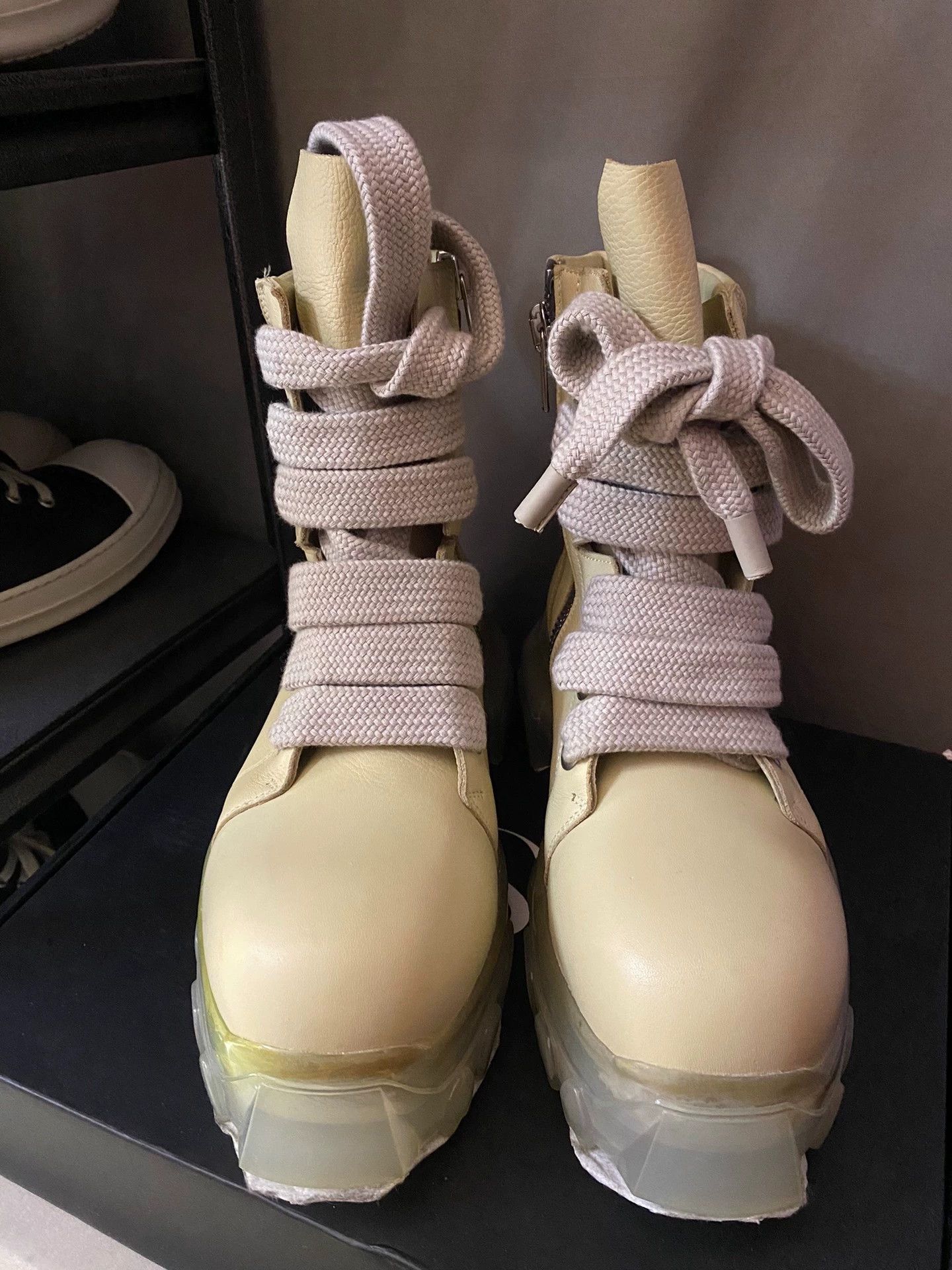 Rick Owens Rick Owens Transparent Octopus Sole Military Boots | Grailed