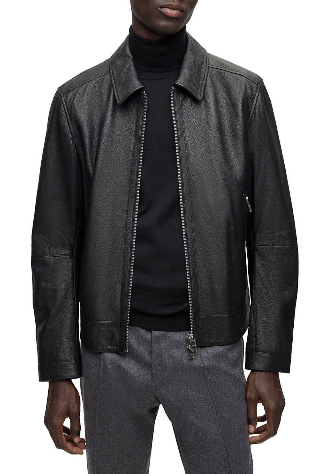 Hugo Boss Men’s Leather Jacket | Grailed