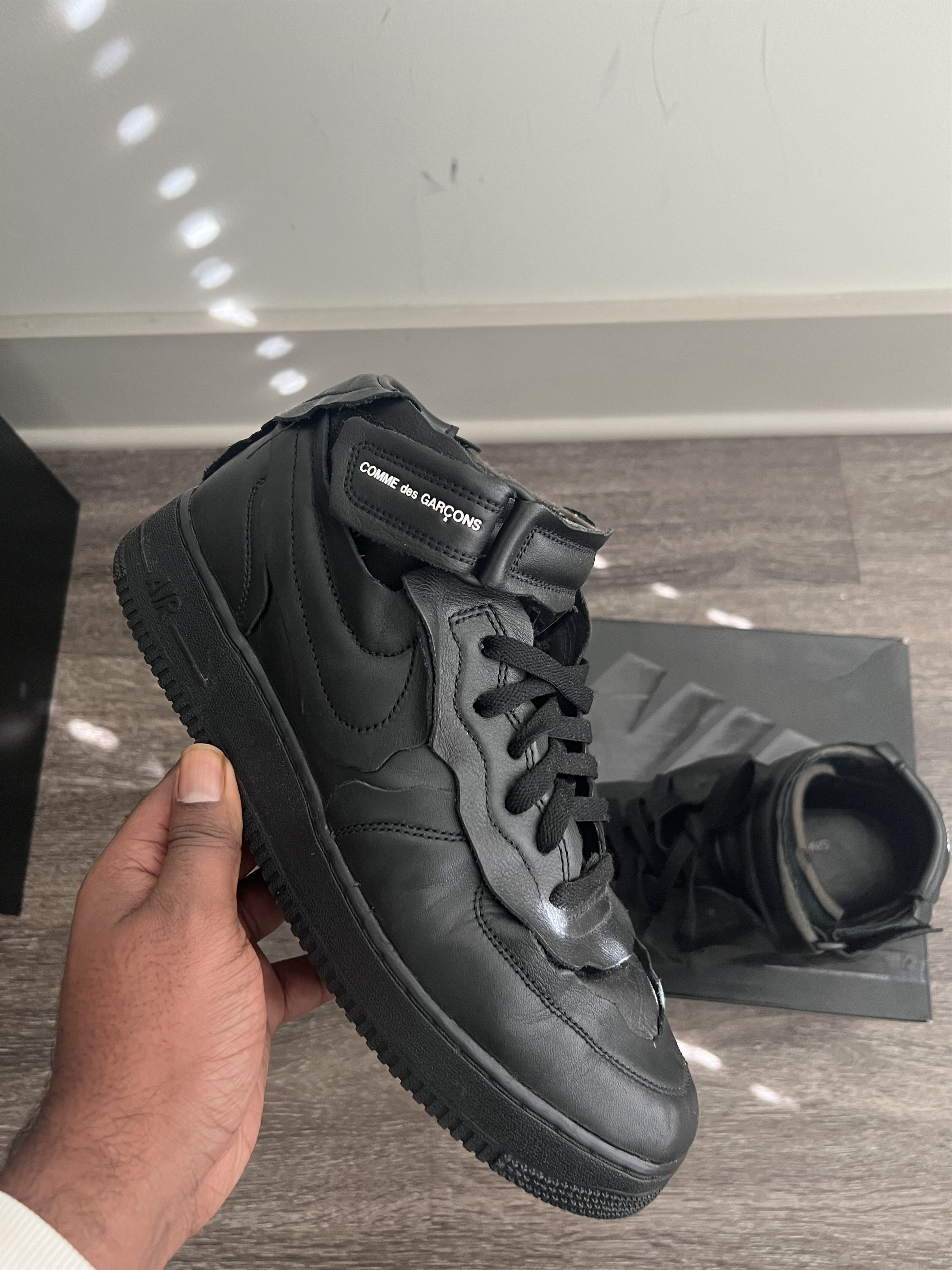 Comme des Garcons × Nike CDG Air Force 1 (Black) | Grailed