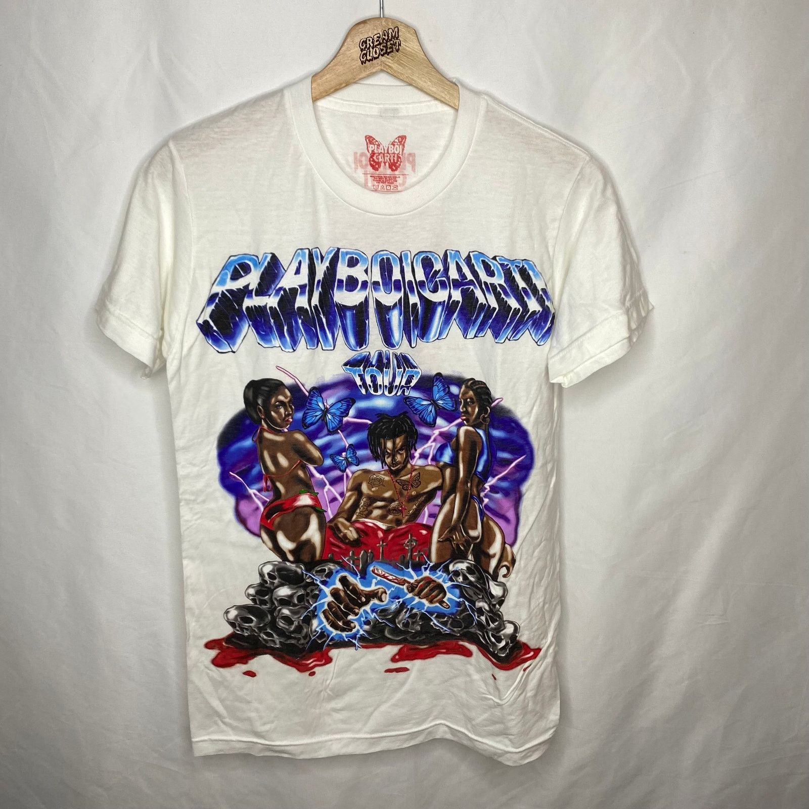 AWGE Playboi Carti AWGE Airbrushed Hip Hop Rap Tour Merch Tee | Grailed