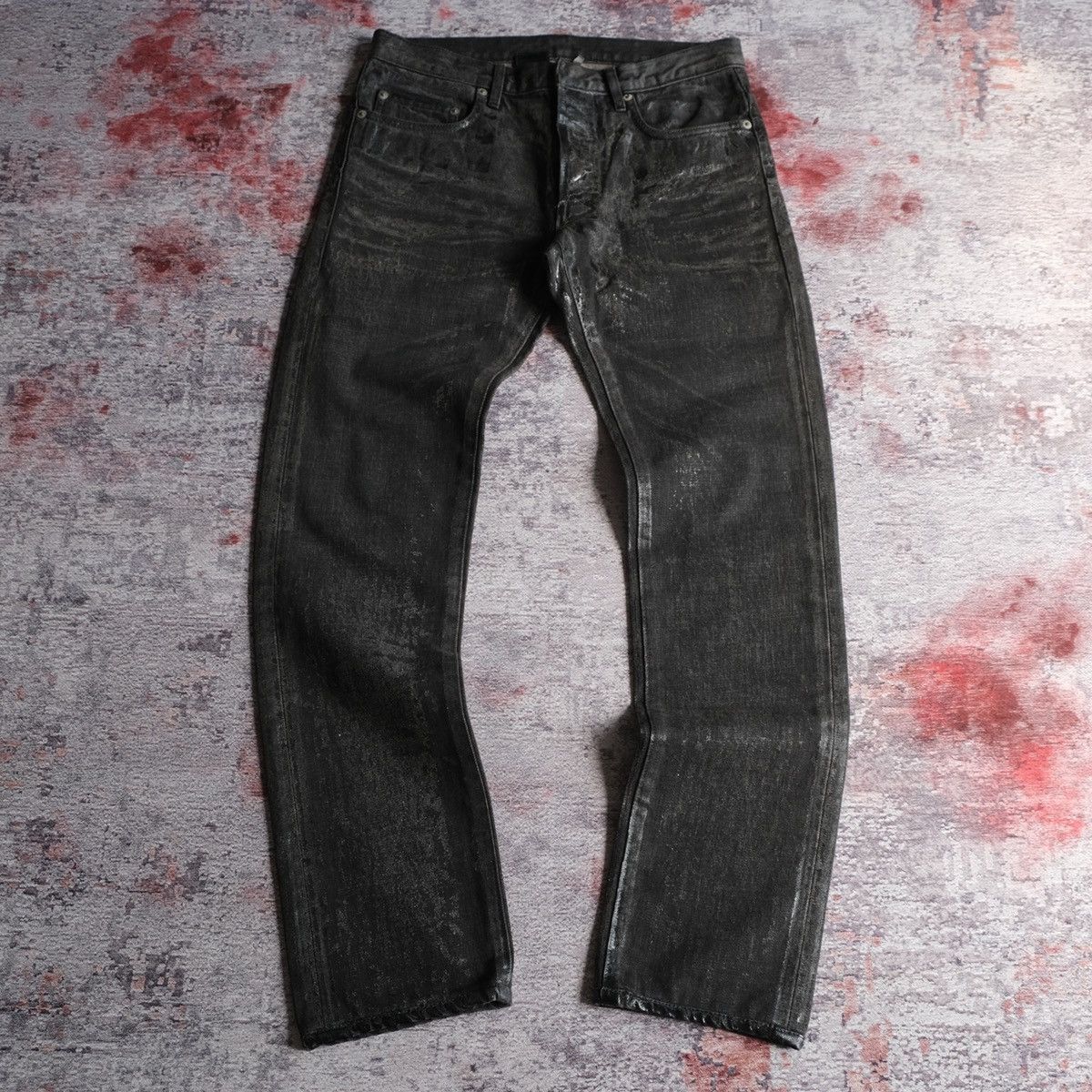 Dior Dior Homme By Hedi Slimane Waxed Luster Denim Jeans | Grailed