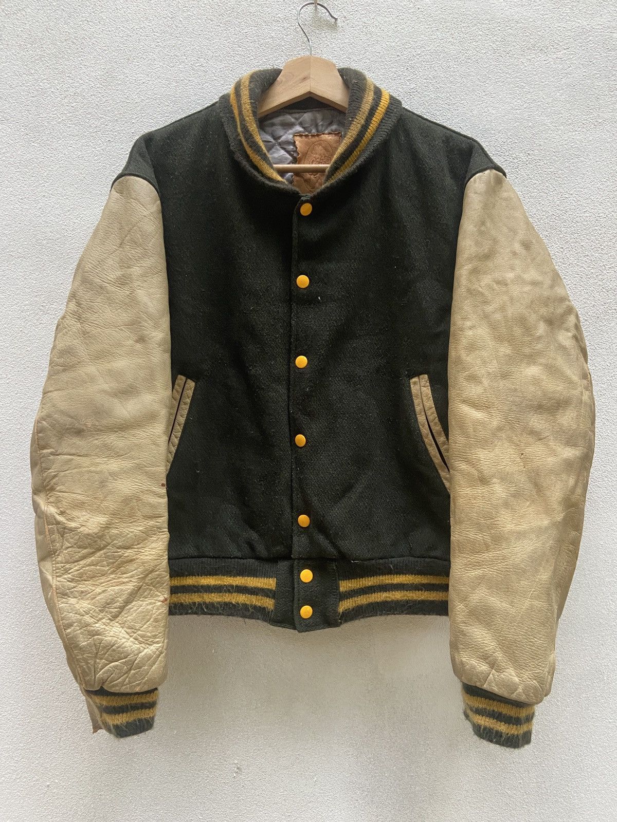 Vintage Vintage Golden Bear 80s Wool Leather Varsity Jacket USA | Grailed