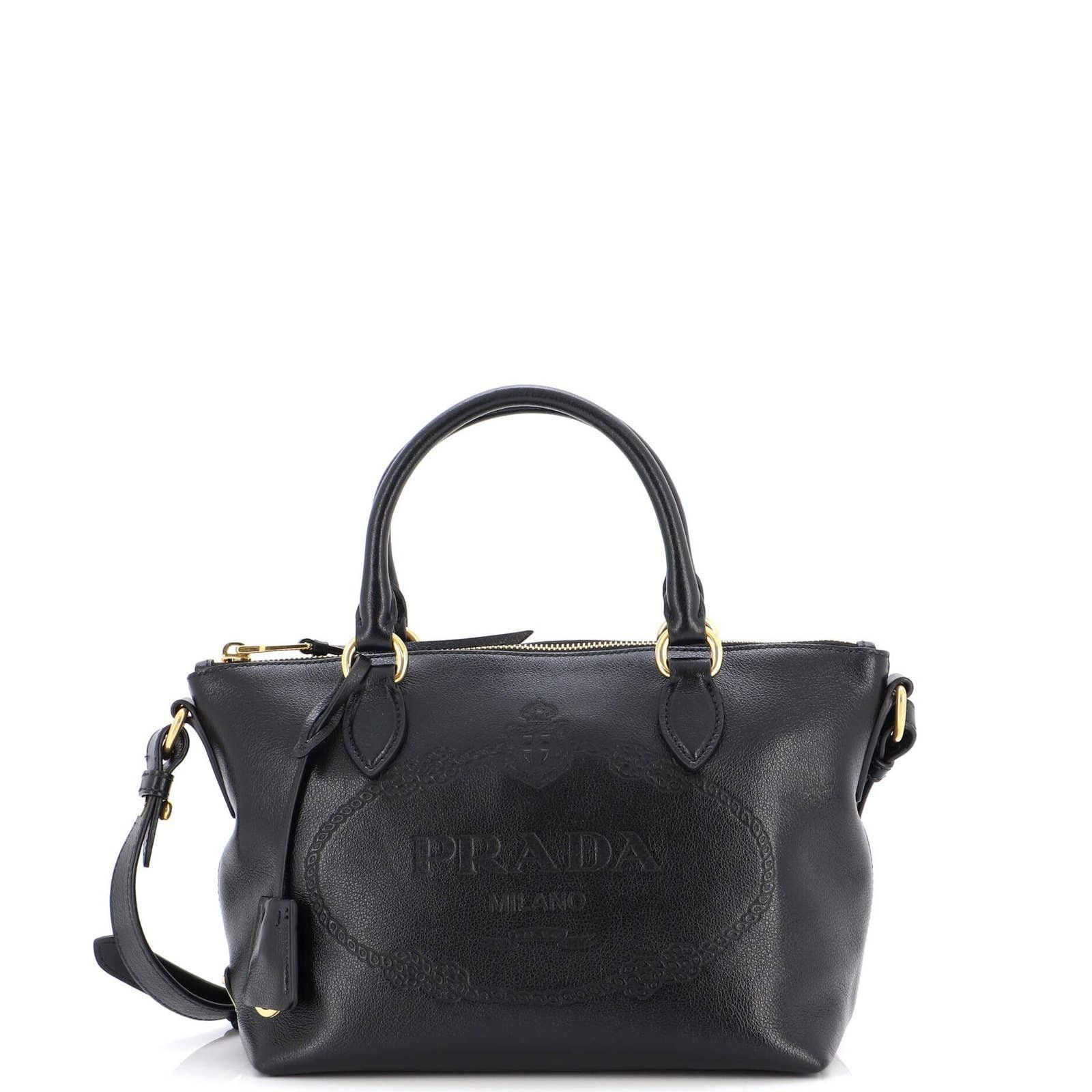 Prada Embossed Logo Convertible Tote Glace Calf Small | Grailed