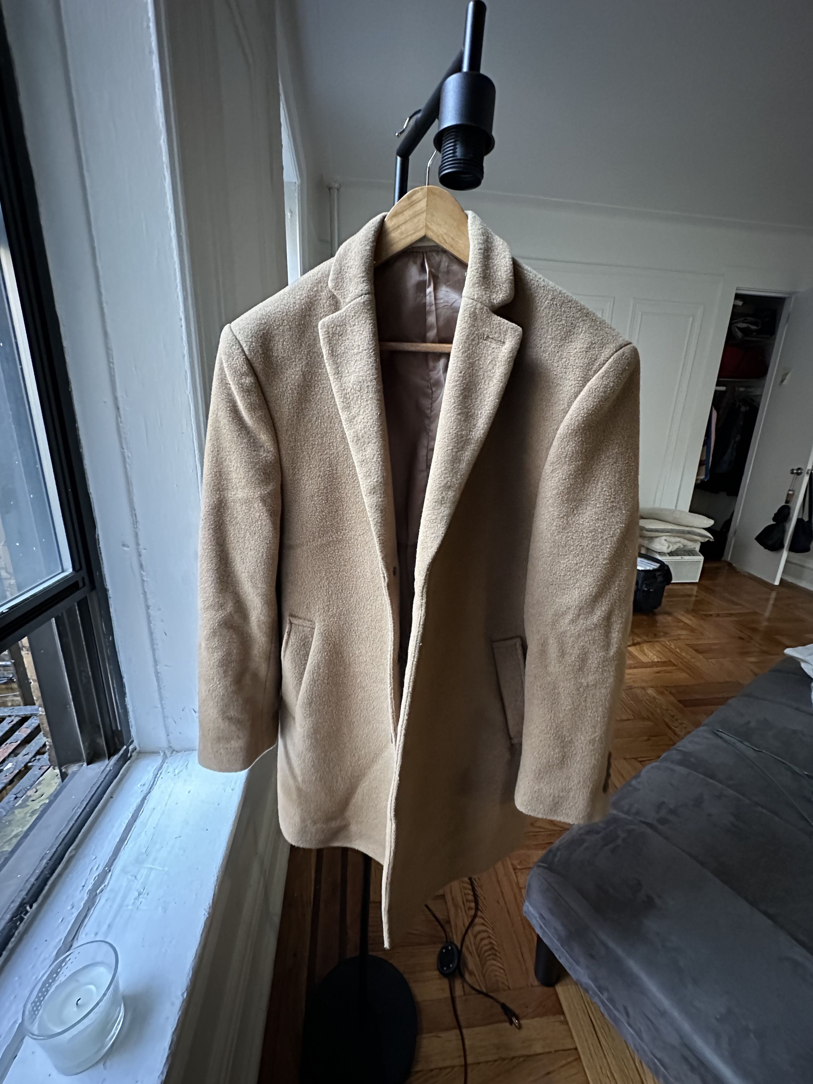 Calvin Klein Men's Prosper X-Fit Slim Coat Overcoat Camel | Grailed