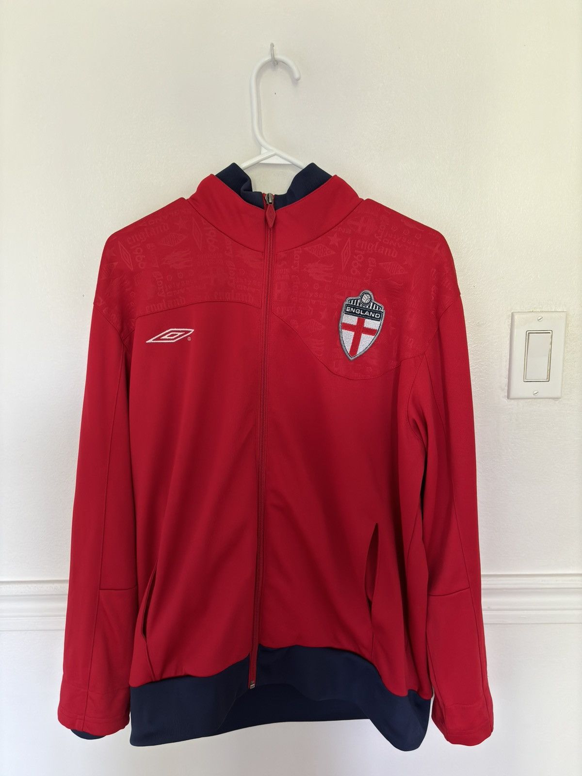 Streetwear × Umbro × Vintage Umbro Red England National Team Jacket ...
