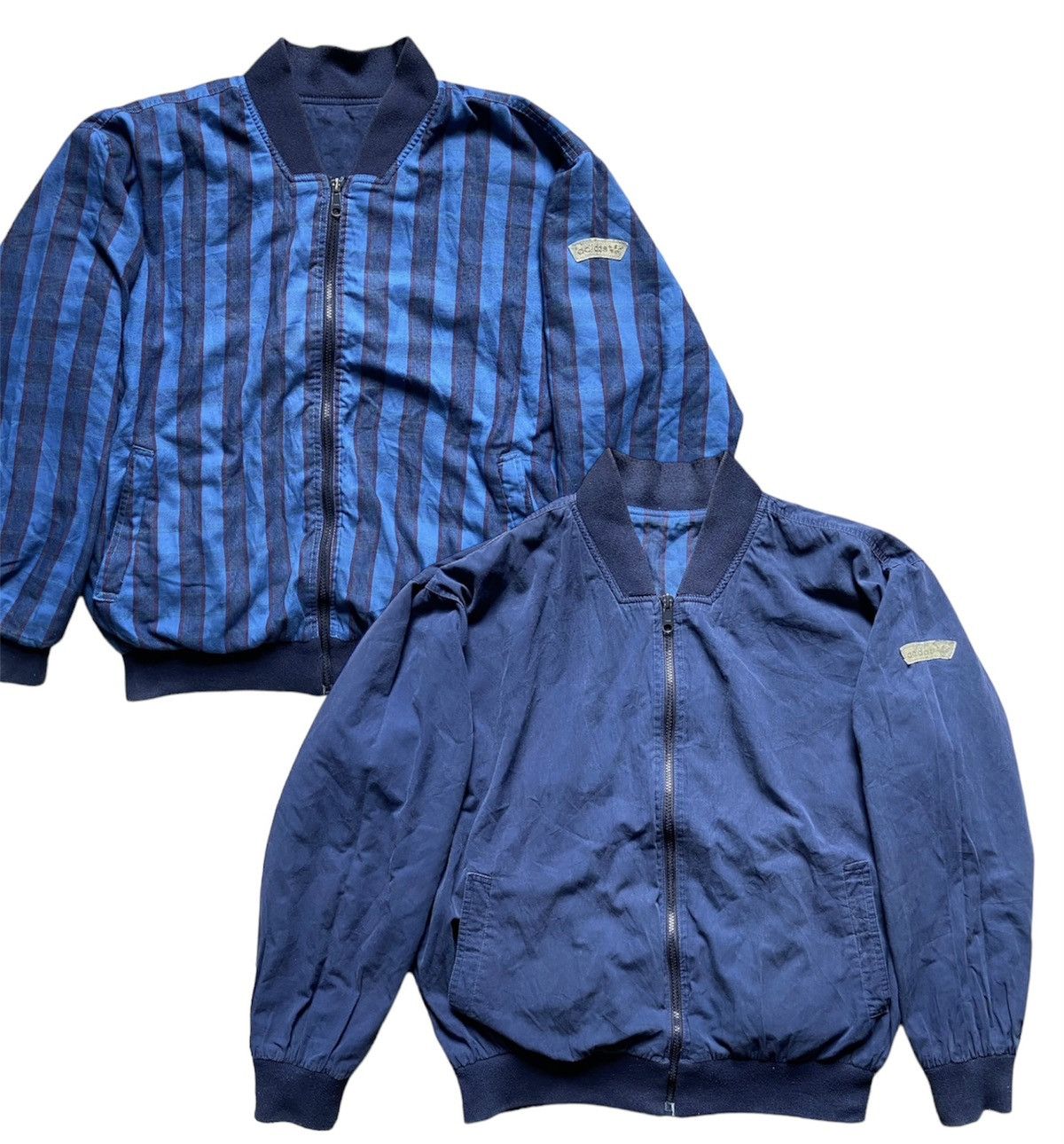 Adidas × Vintage Vintage Adidas Plaid Reversible Arm Patches Bomber ...