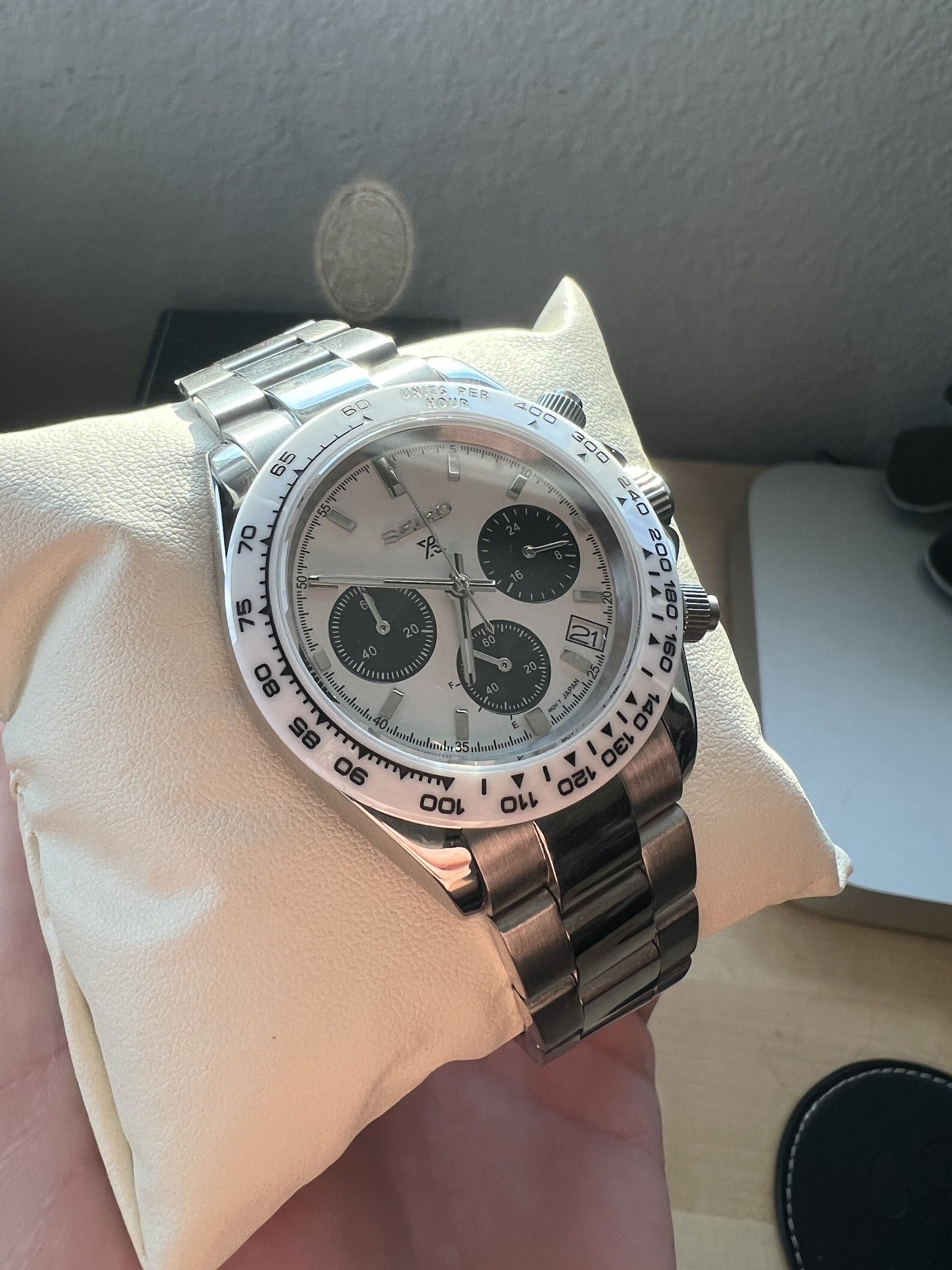 Custom Seiko Daytona 40mm | Snow Dial | Chronograph | Watch Mod | Grailed