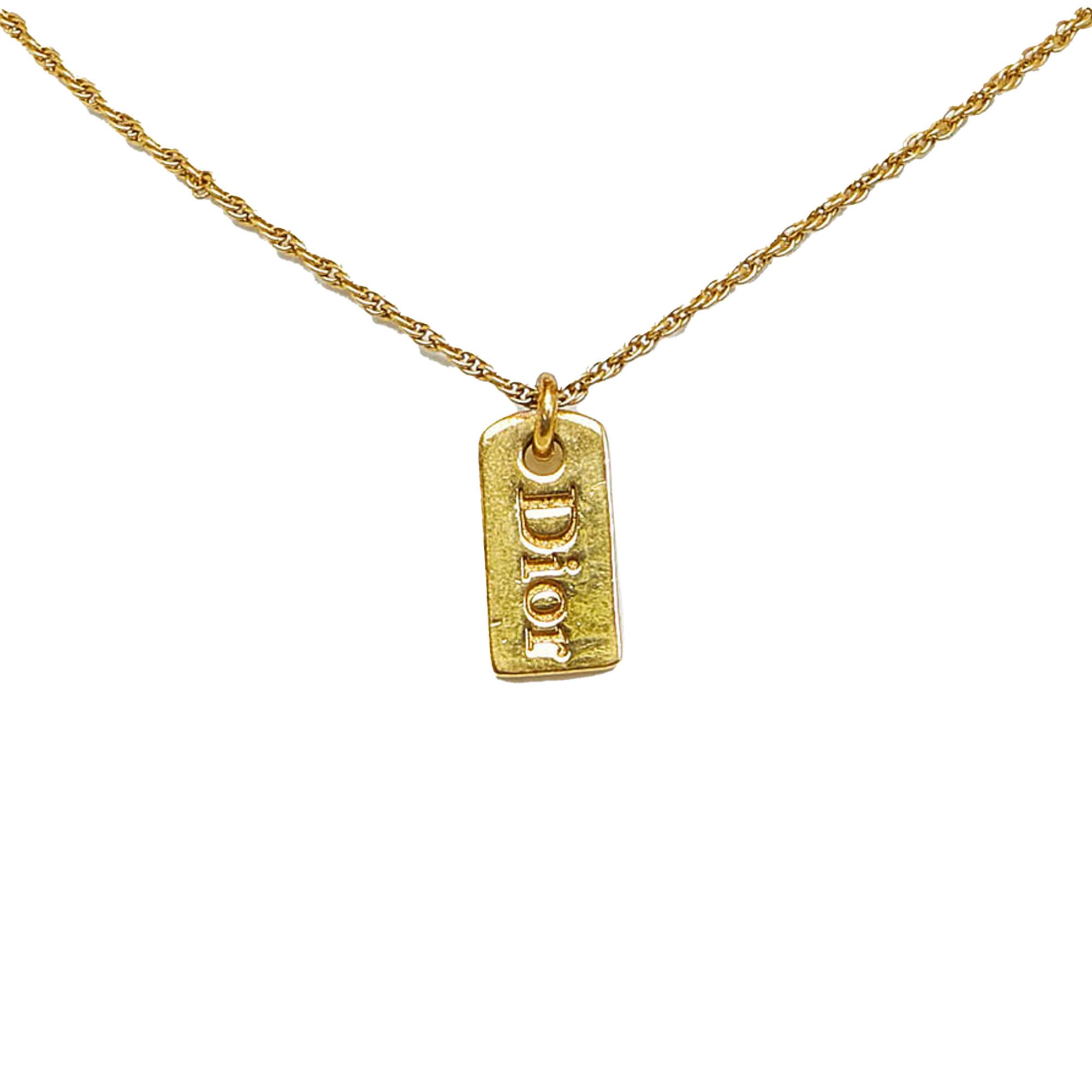 Dior Dior Logo Plate Pendant Necklace | Grailed