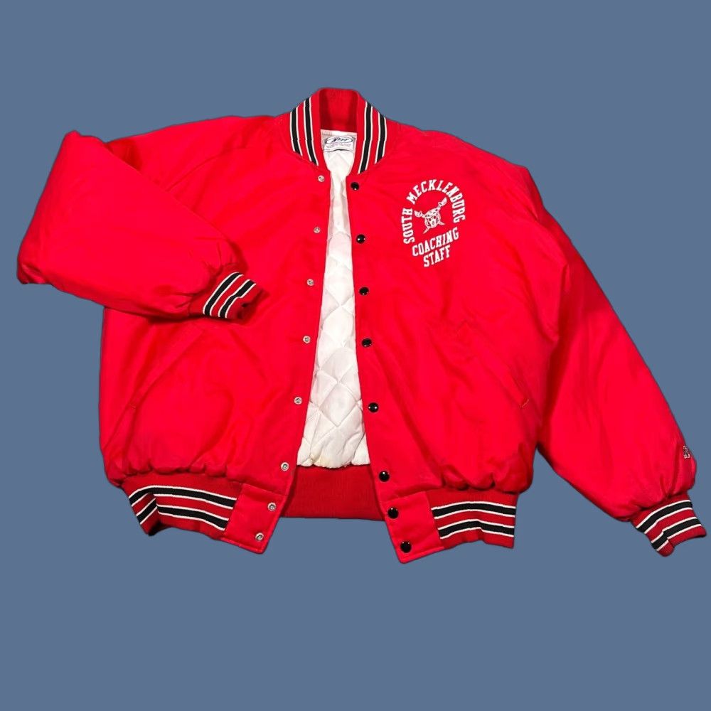 Coach VINTAGE Neff Jacket Mens 2XL Red Puffer Bomber Quilted Nylon ...
