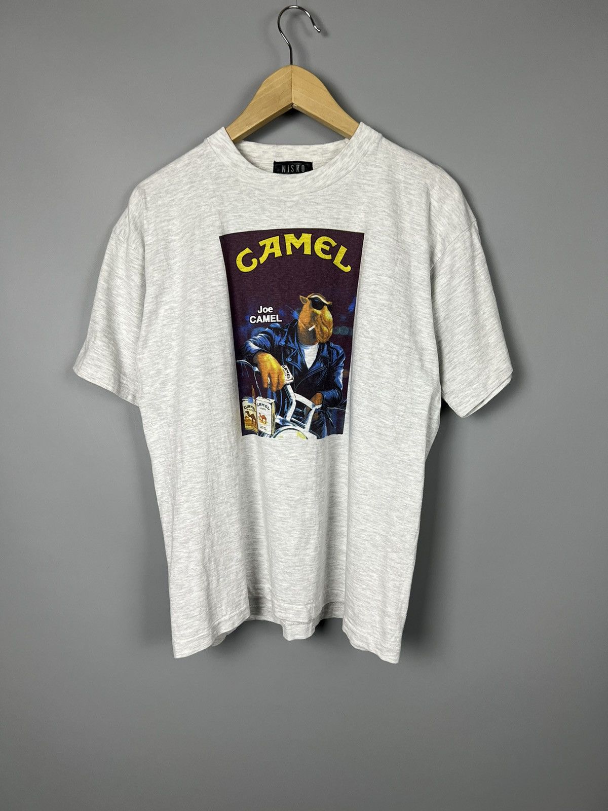 Camel × Vintage S-M CAMEL Joe Camel on a motorcycle vintage tee | Grailed