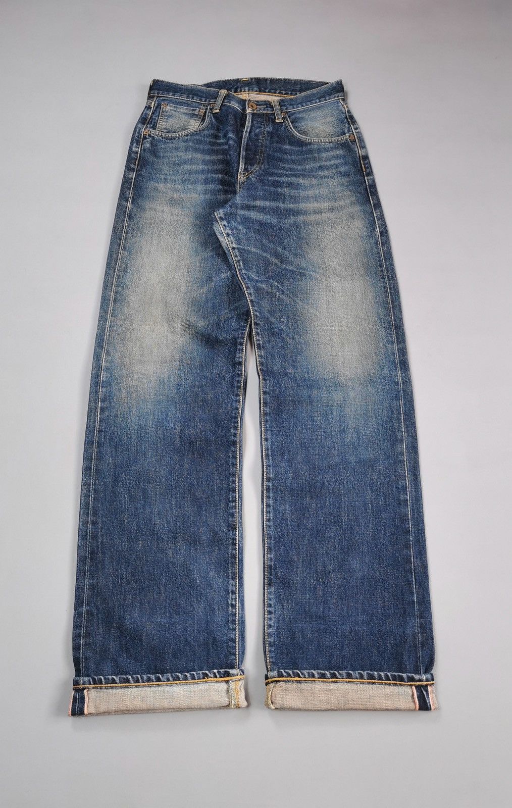 Distressed Denim × Edwin × Rare Vintage Edwin Mud Wash Baggy Selvedge ...