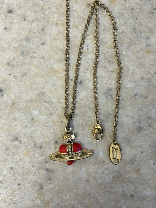 Vivienne Westwood Vivienne Westwood Red Heart Saturn Orb Necklace | Grailed Vivienne Westwood Vivienne Westwood Red Heart Saturn Orb Necklace | Grailed