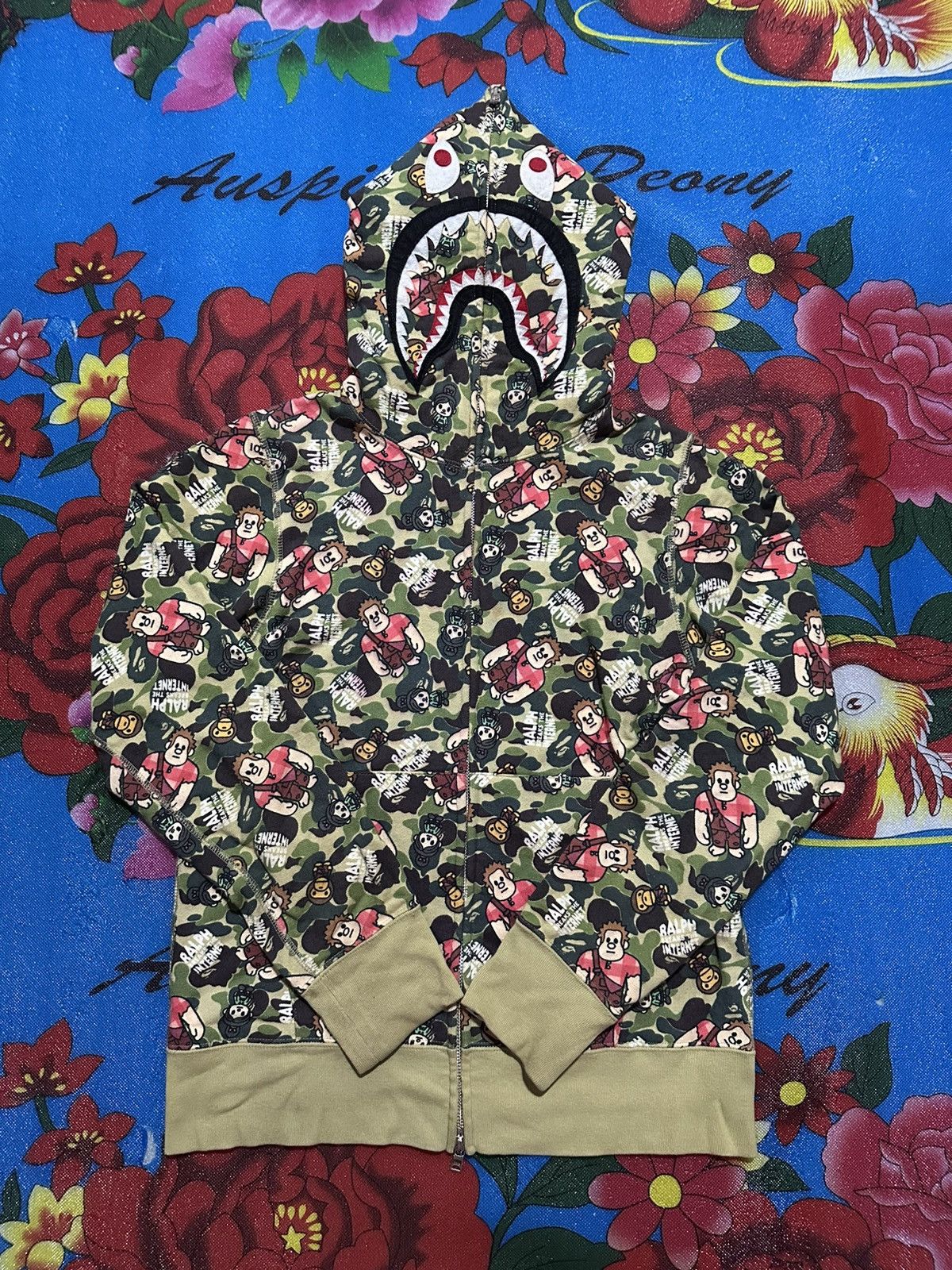 Bape × Disney Bape x Ralph Breaks the Internet Shark Full Zip Hoodie ...