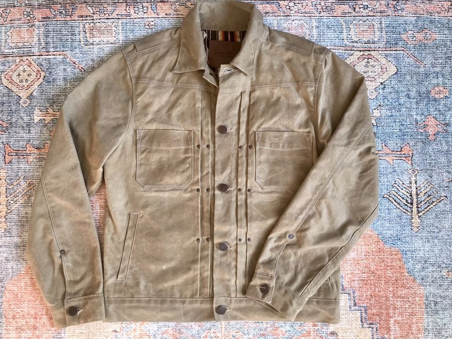 Freenote Cloth Riders Jacket Waxed Canvas Tobacco (Brown Interior ...
