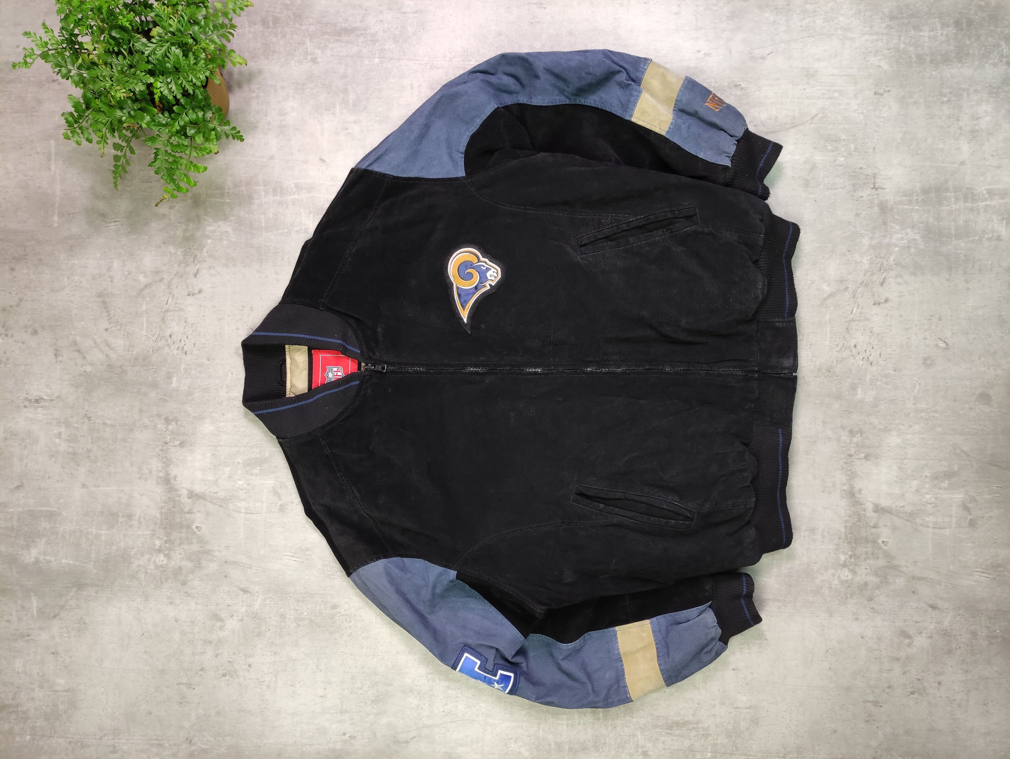 Vintage Vintage RAMS NFL varsity bomber baseball leather jacket | Grailed