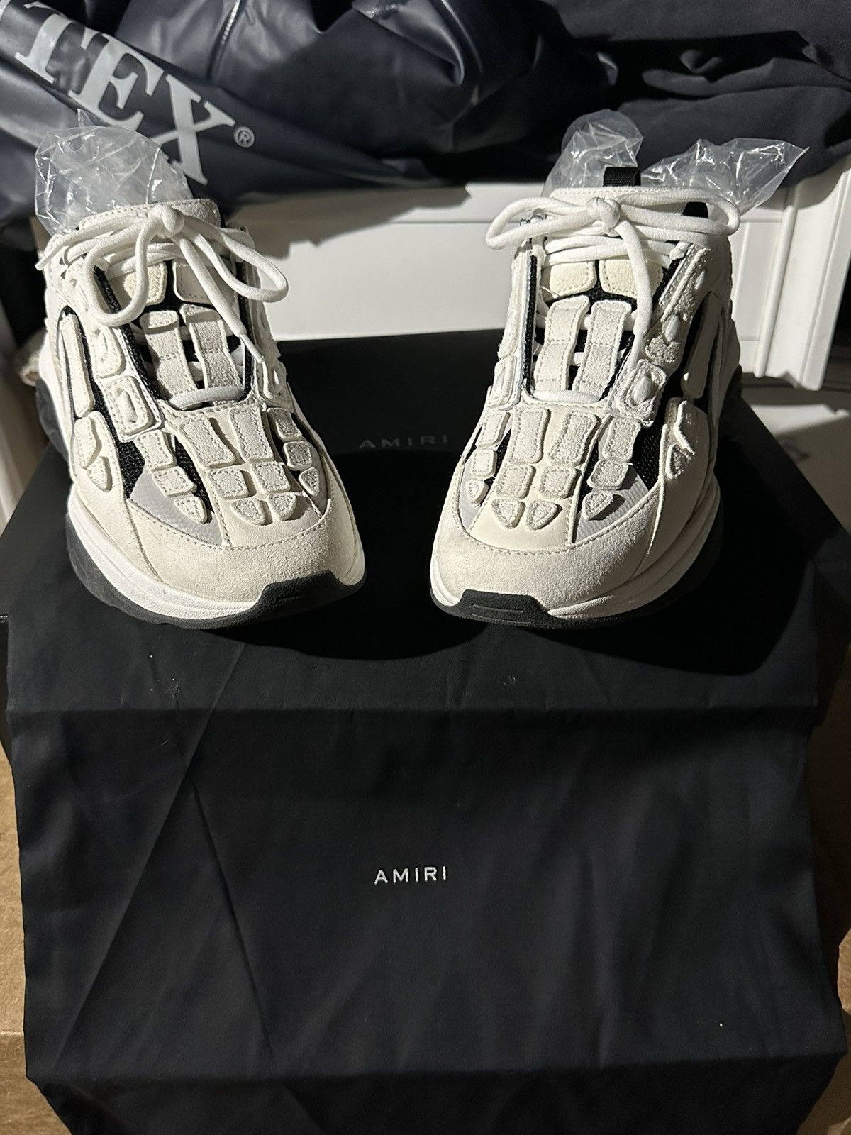 Amiri Amiri Bone Runner Black/White Suede | Grailed