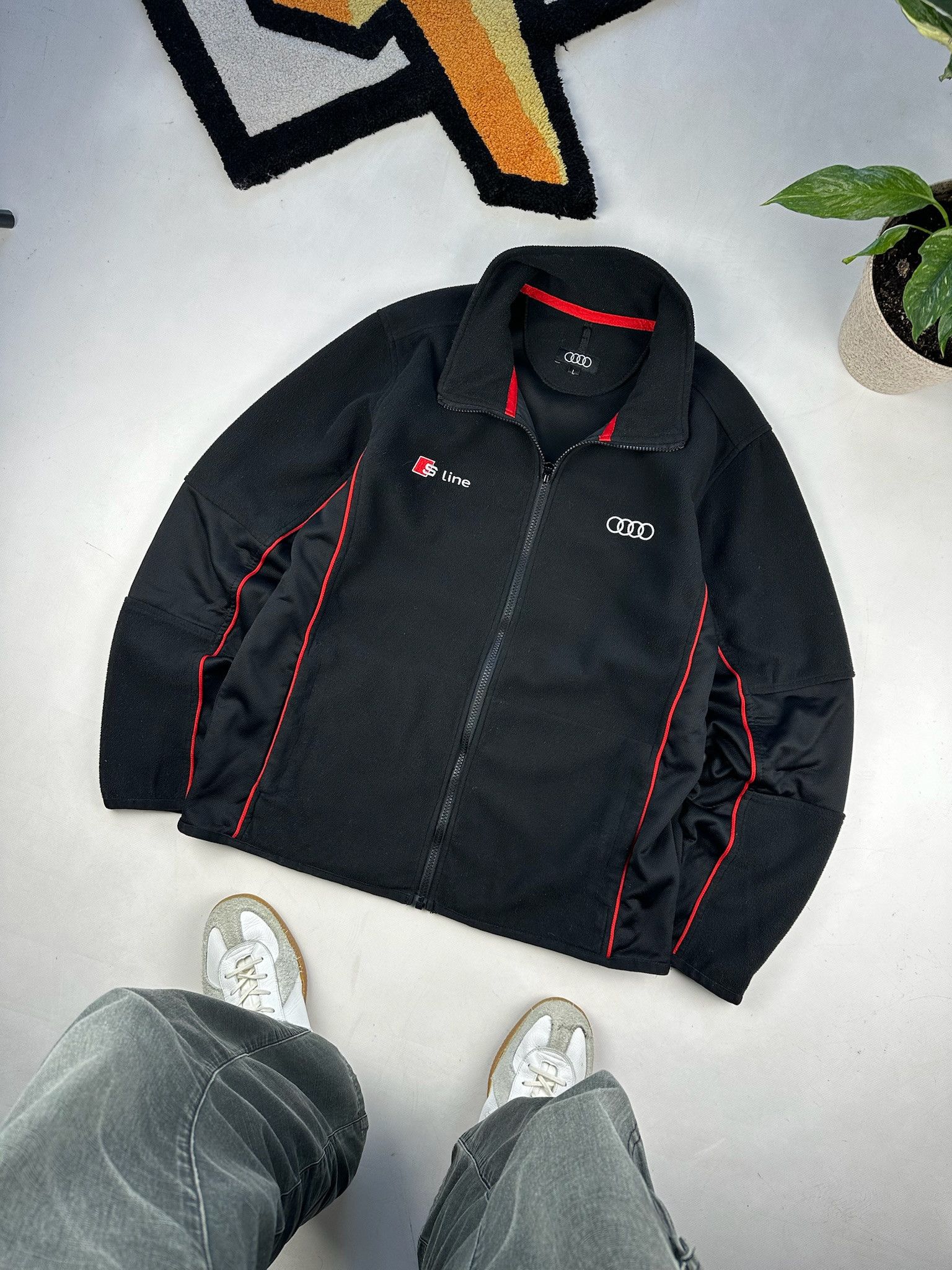 Audi × Vintage Vintage Audi SLine Racing Zip Fleece Light Jacket | Grailed