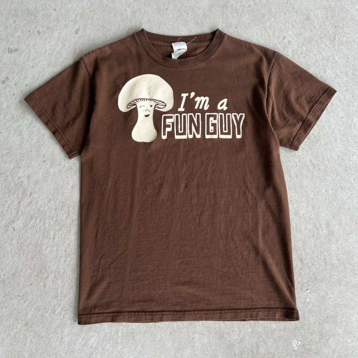 Delta × Outdoor Life × Vintage Vintage 2000’s I’m A Fun Guy Fungi Brown Graphic T-shirt | Grailed