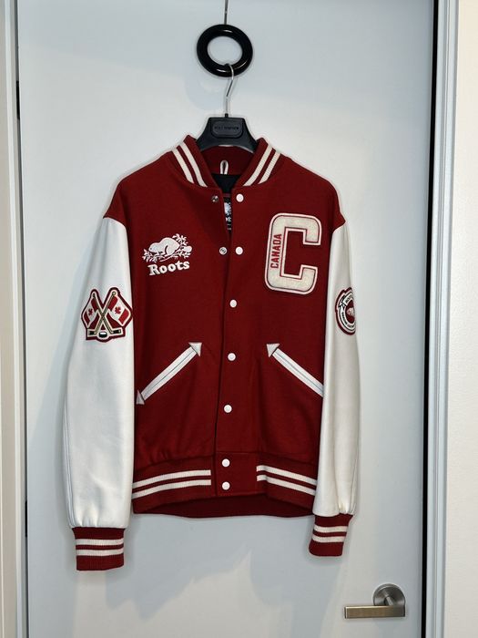 Roots ROOTS Leather+Wool Varsity Jacket | Grailed