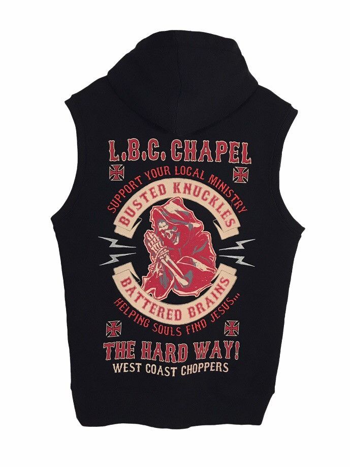 Choppers × Vintage West Coast Chopper Big Cross Logo Hooded Vest | Grailed