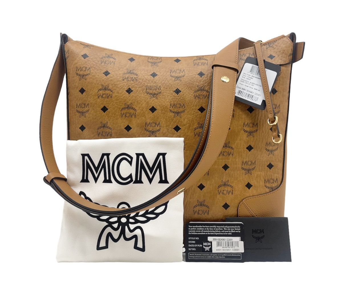 MCM MCM New Large Klara Cognac Brown Logo Hobo Bag | Grailed