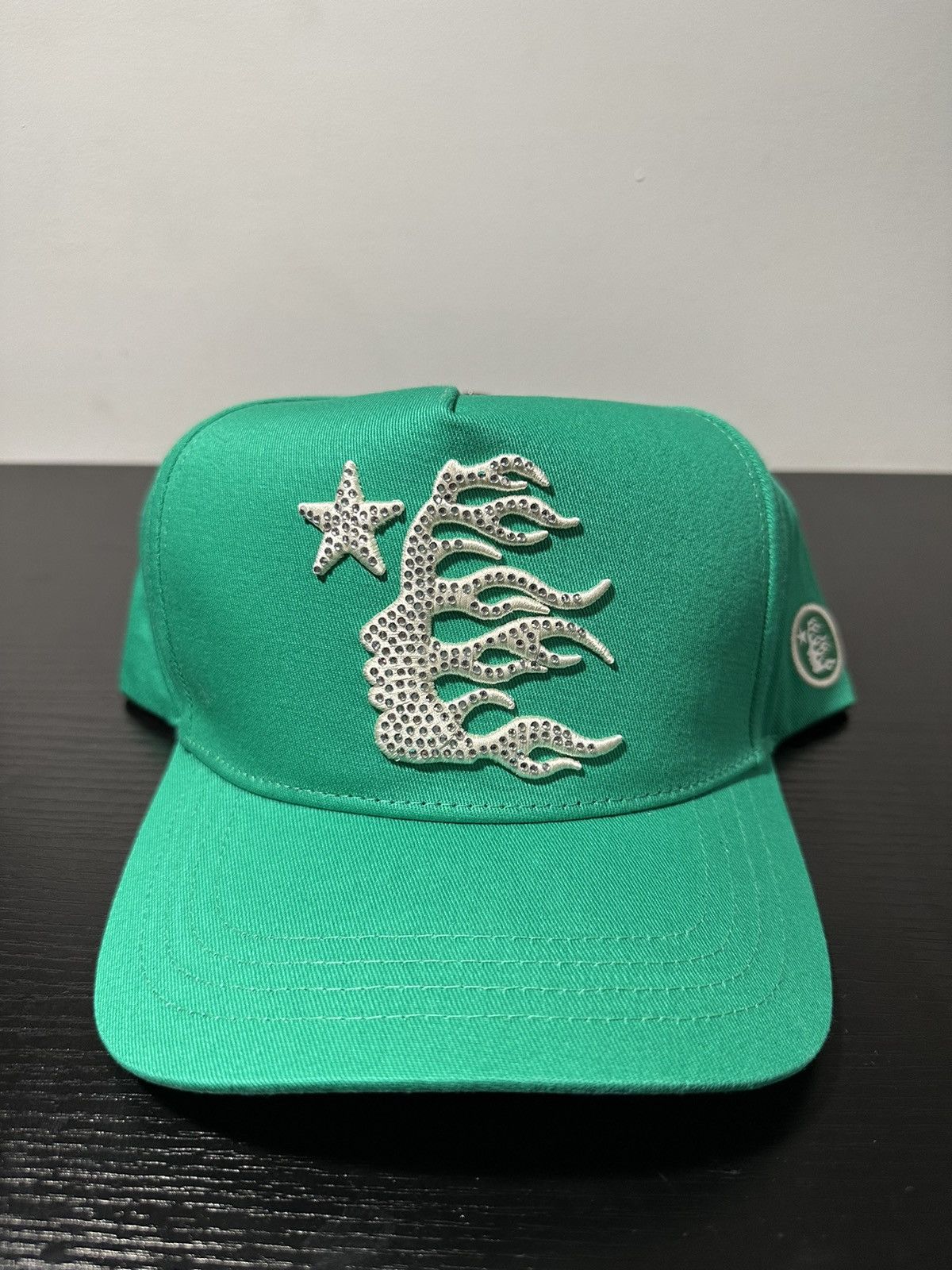 HELLSTAR Hellstar Snapback Rhinestones Logo (Green) | Grailed