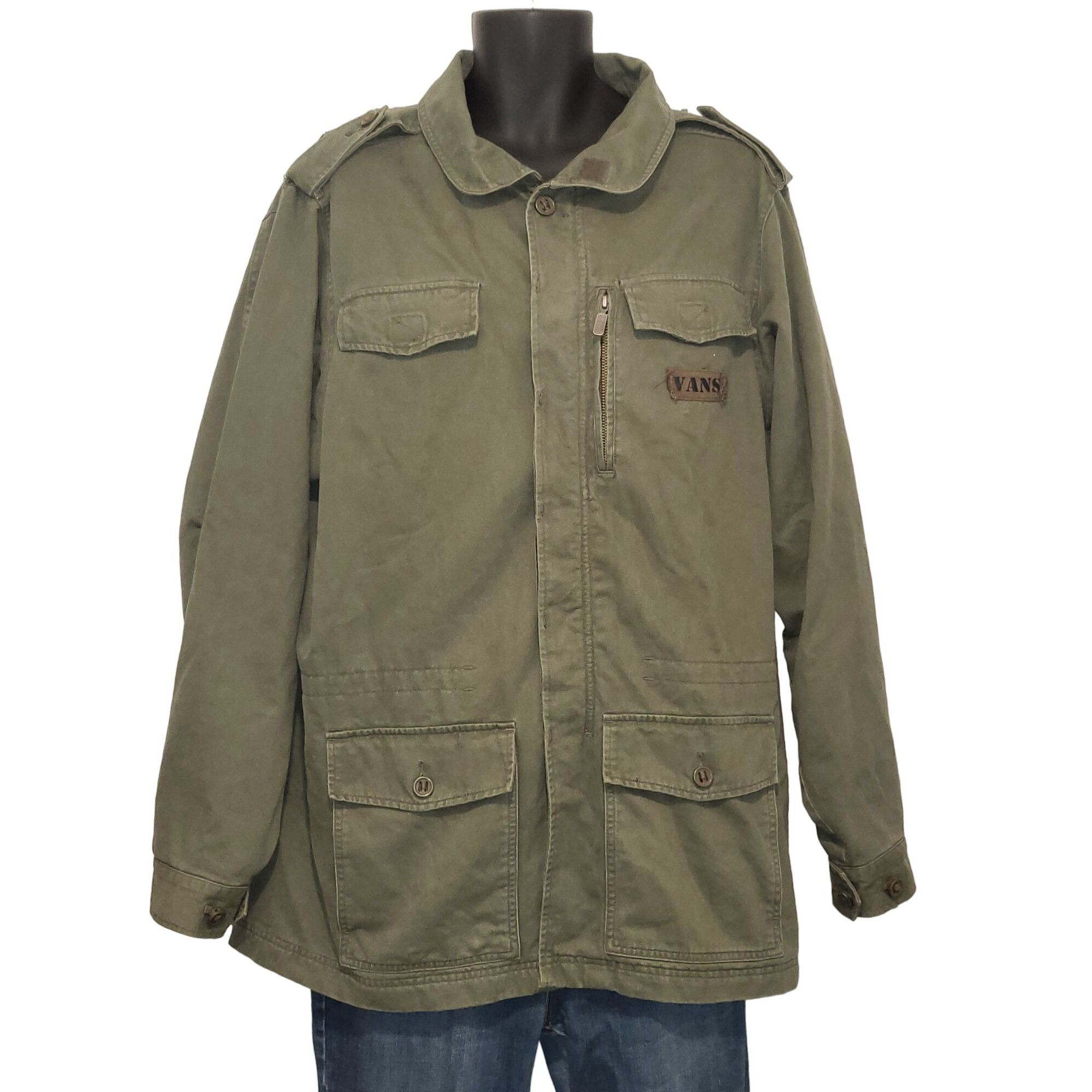 Vans Vans Off The Wall Army Green Cargo Jacket Men Sz M Full Zip | Grailed