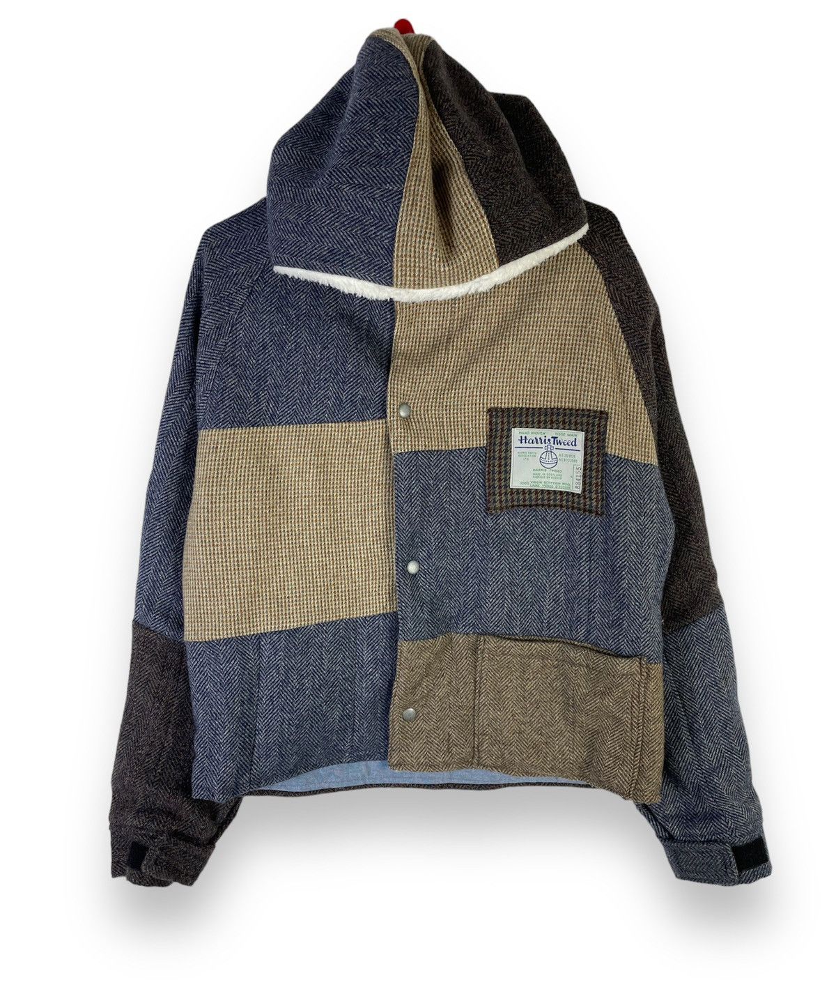Harris Tweed 🔥Rare Vintage Harris Tweed Wool Patchwork Hoodie Jacket ...