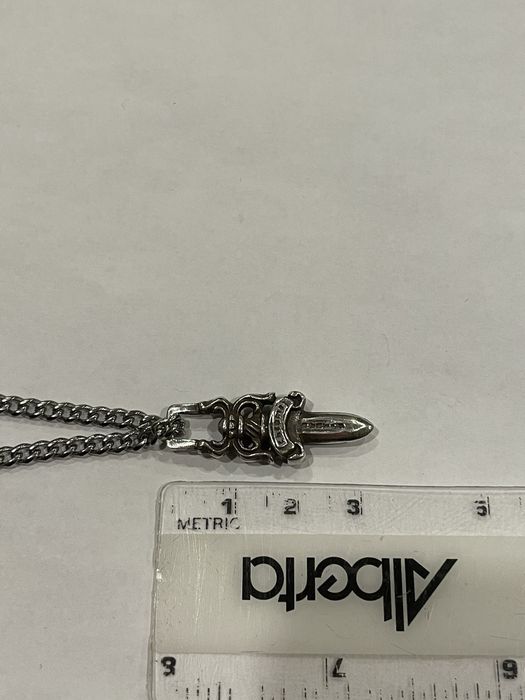 Chrome Hearts Chrome Hearts Dagger Pendant Silver Cuban Chain Necklace ...