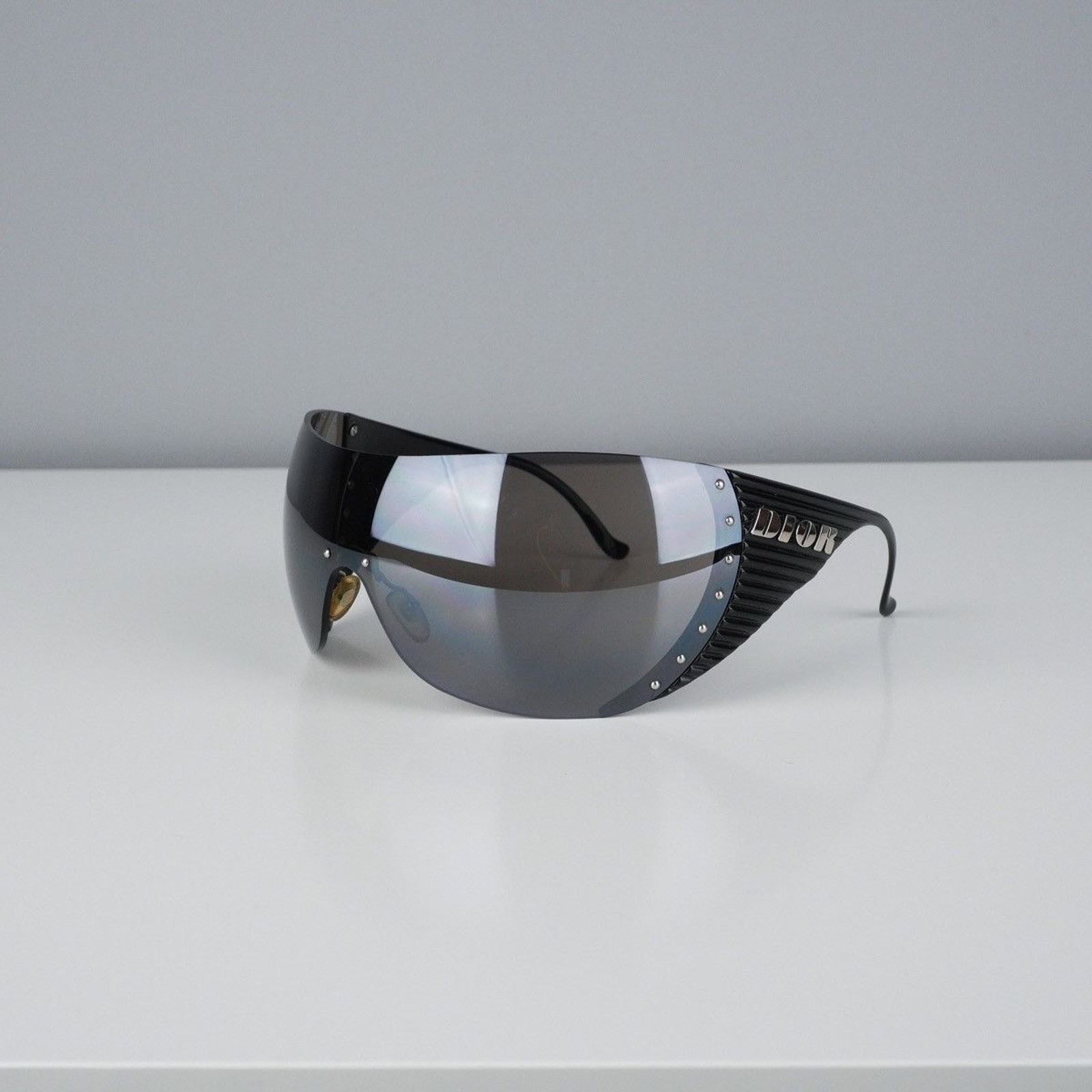 Dior Dior 90’s ski mask oversized logo biker shield sunglasses | Grailed
